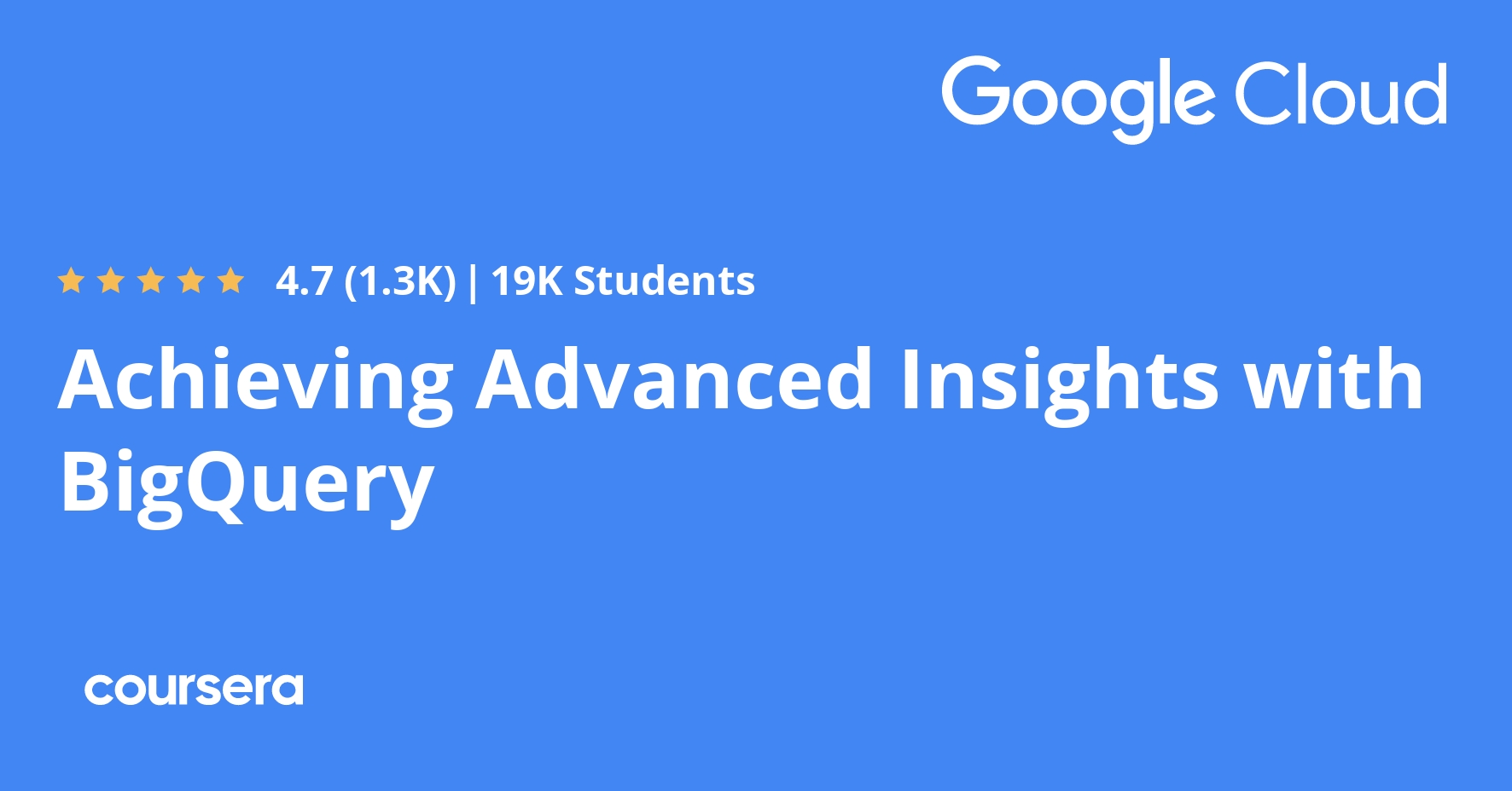 Achieving Advanced Insights with BigQuery - Coursya