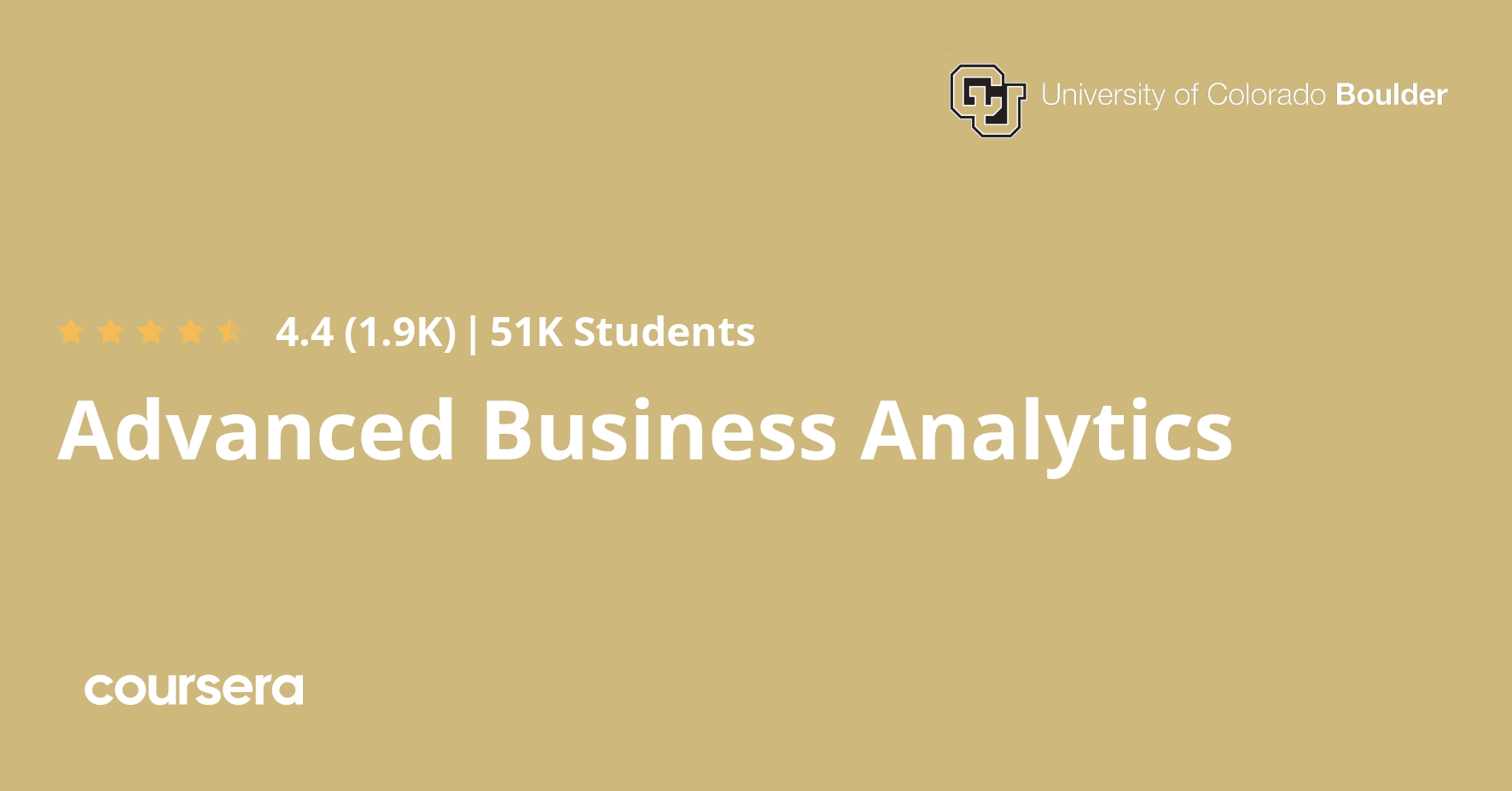 Advanced Business Analytics Specialization - Coursya