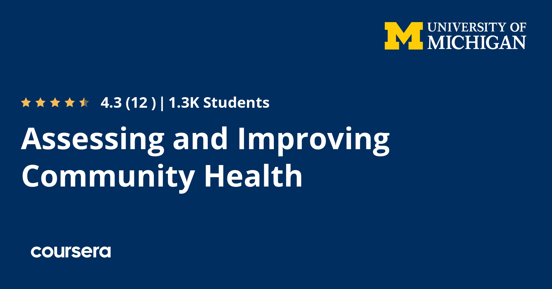 Assessing and Improving Community Health - Coursya