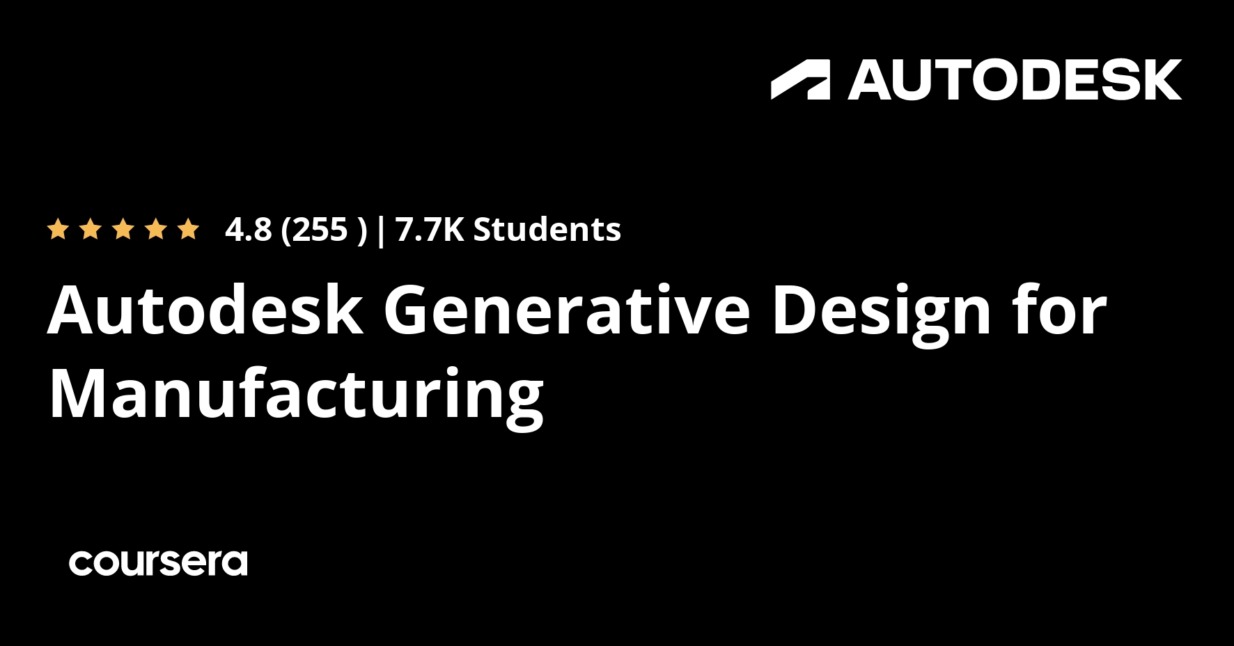 Autodesk Generative Design for Manufacturing Specialization - Coursya