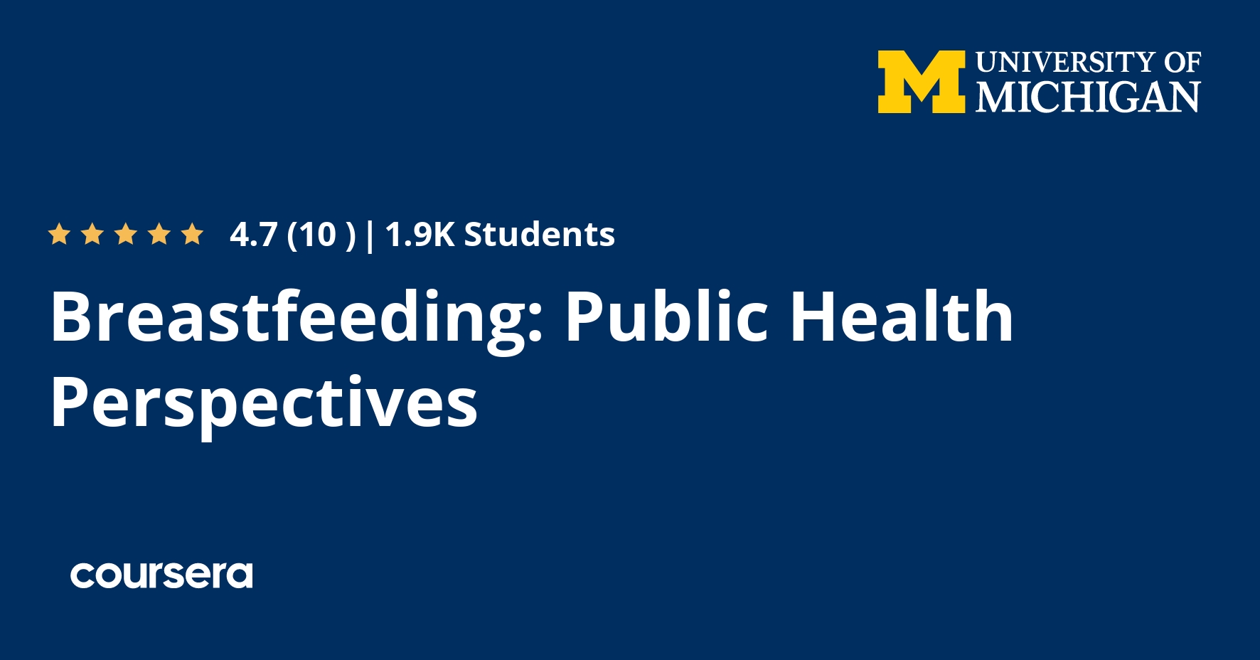 Breastfeeding: Public Health Perspectives - Coursya