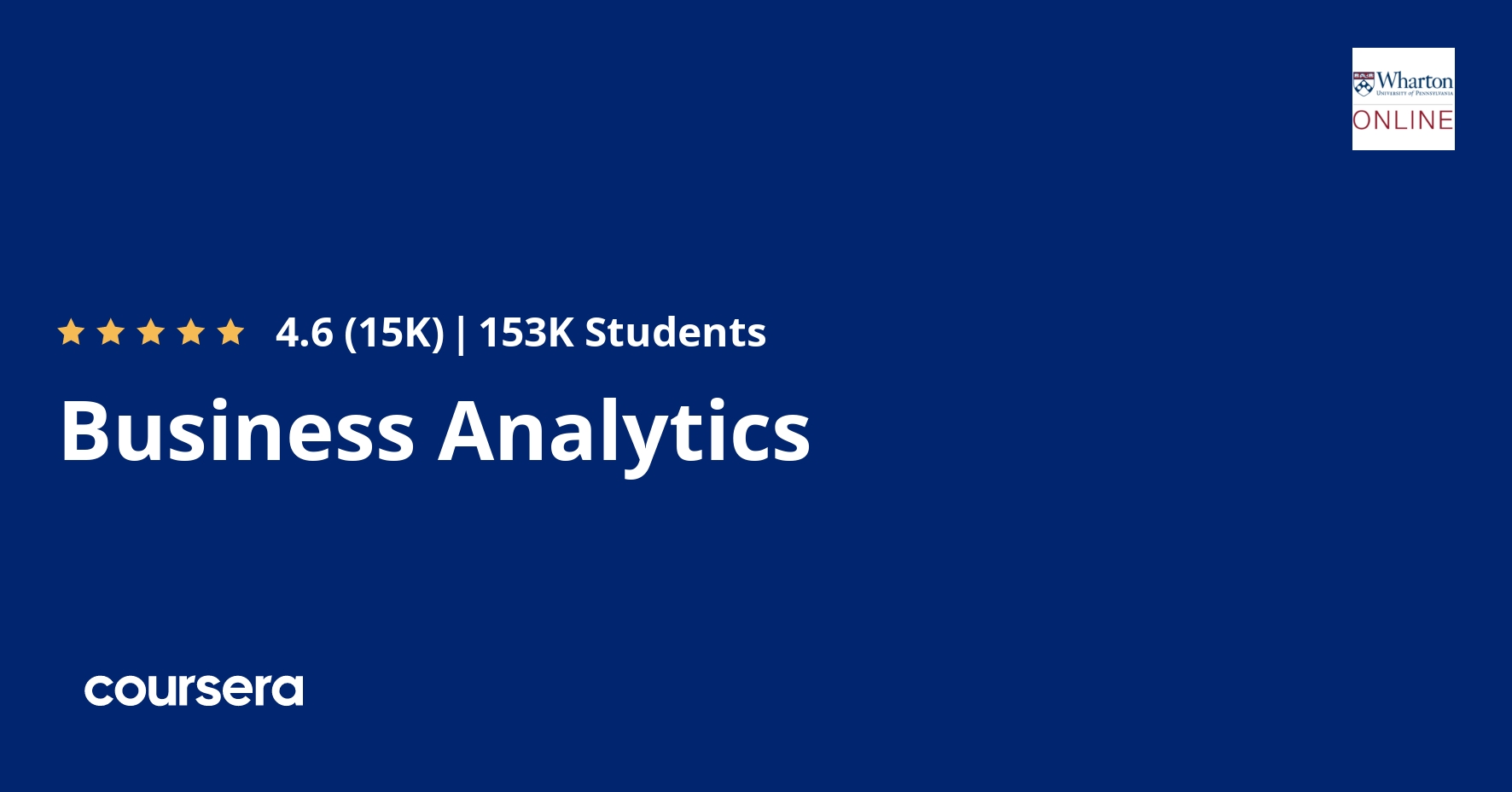 Business Analytics Specialization - Coursya