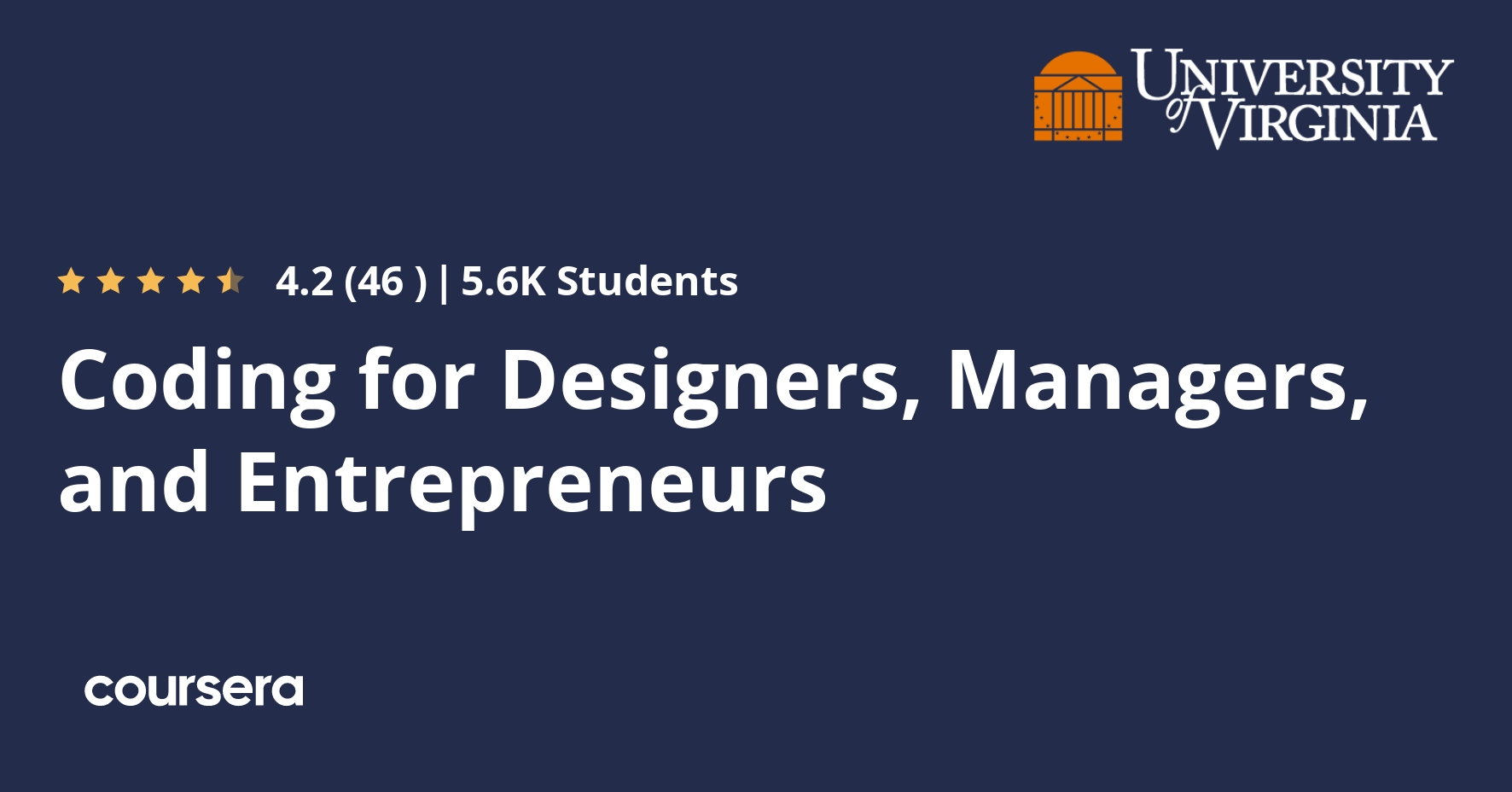 Coding for Designers, Managers, and Entrepreneurs Specialization - Coursya