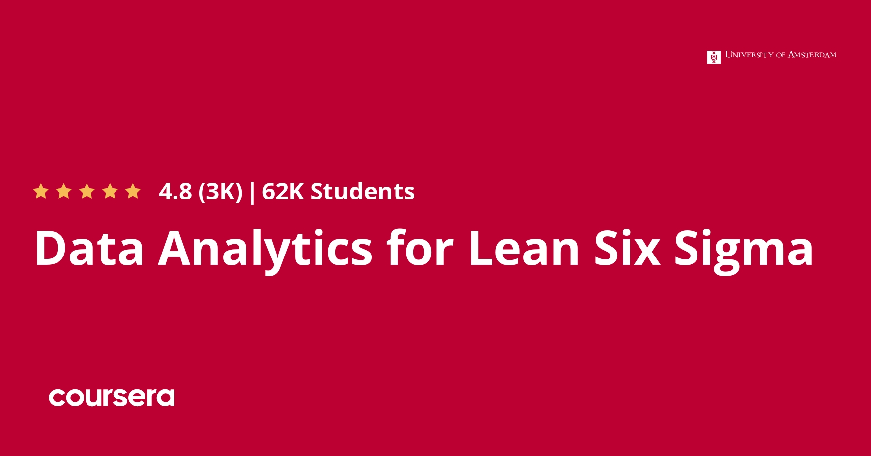 Data Analytics for Lean Six Sigma - Coursya