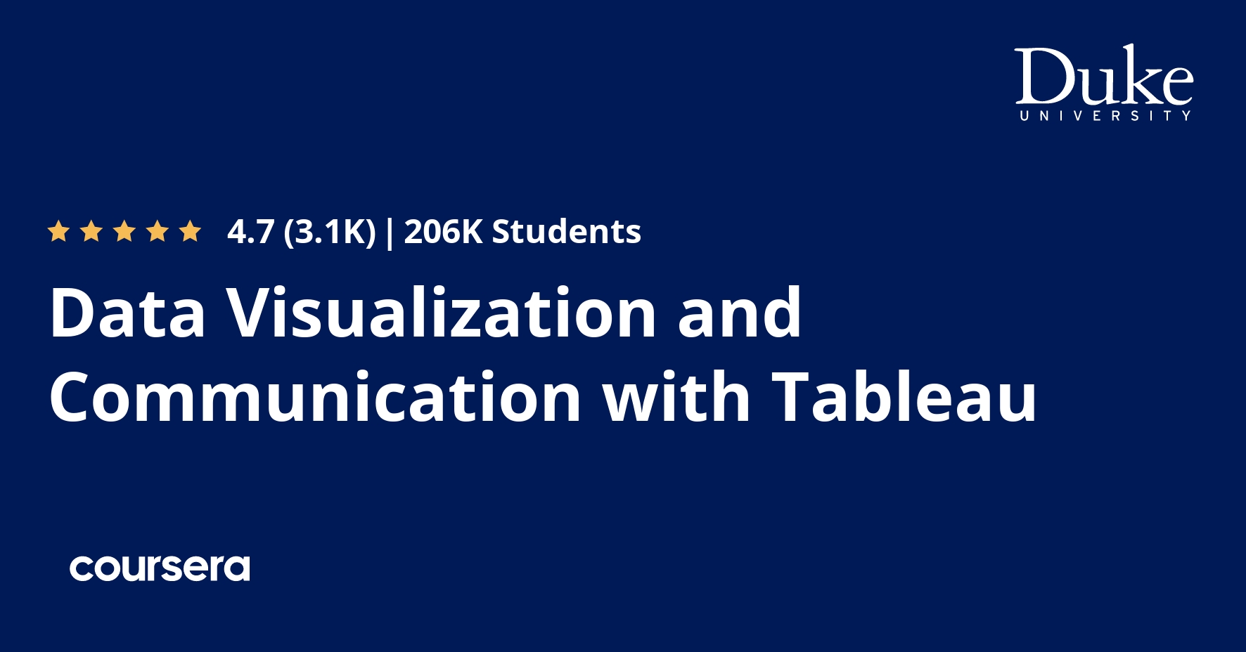 Data Visualization and Communication with Tableau - Coursya