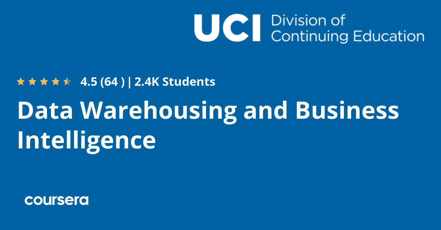 Data Warehousing and Business Intelligence - Coursya