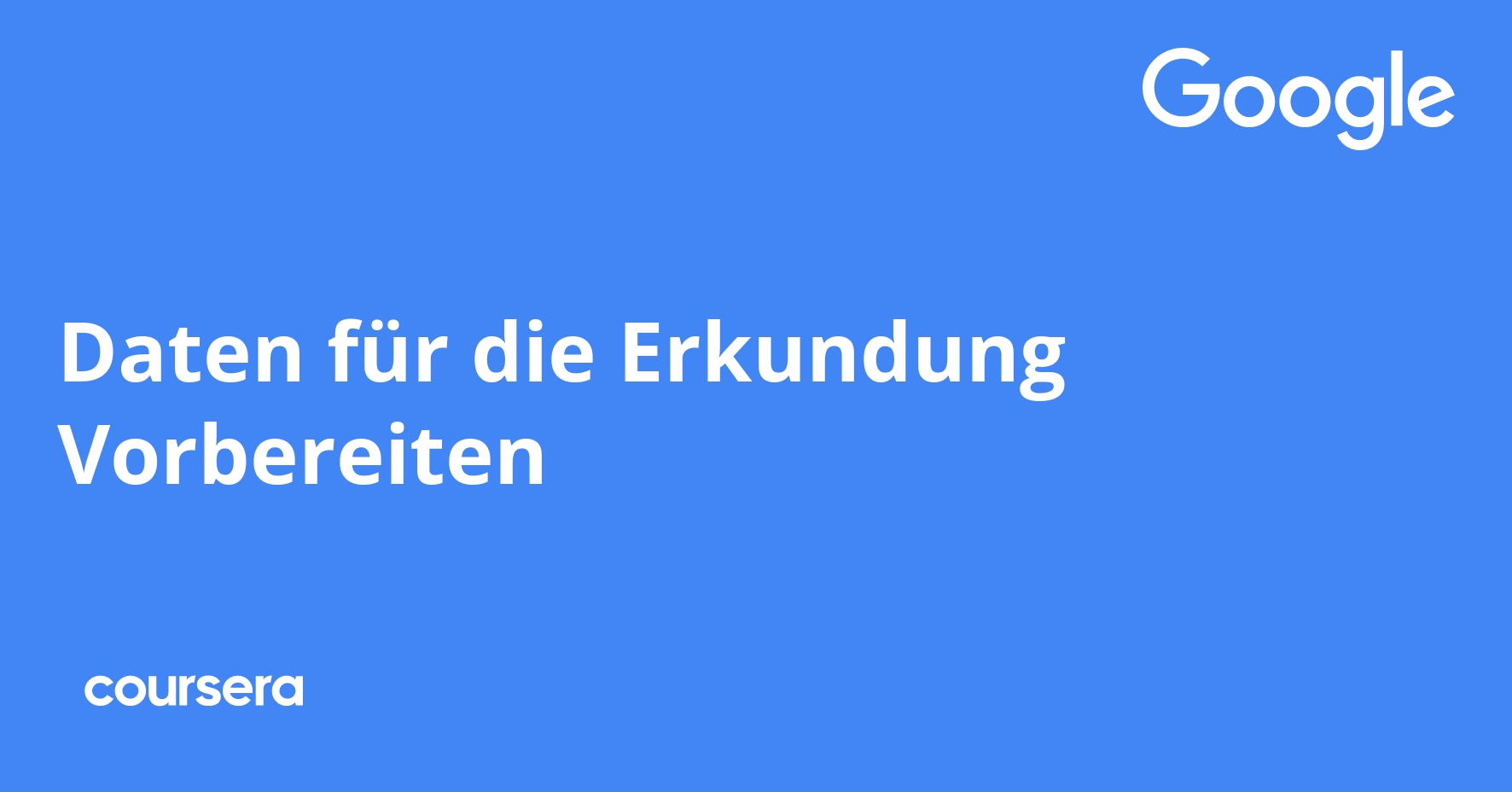 Daten für die Erkundung Vorbereiten - Coursya