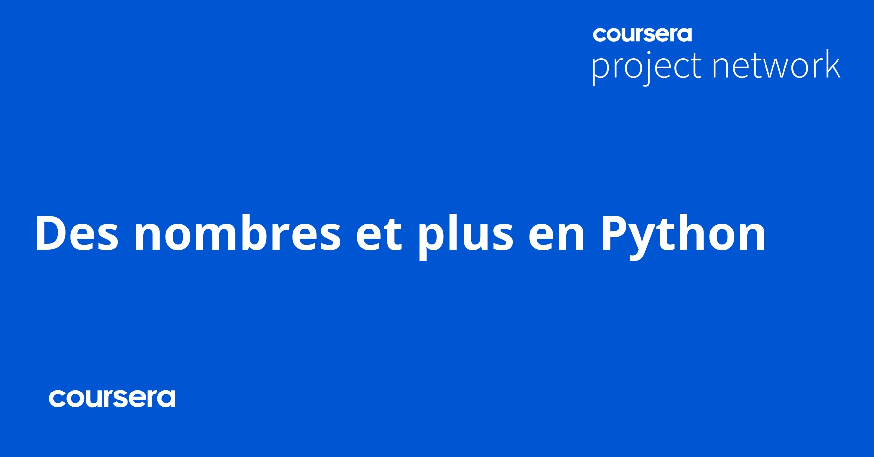 Des nombres et plus en Python - Coursya