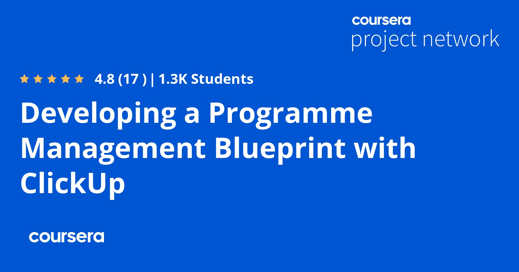 Developing a Programme Management Blueprint with ClickUp - Coursya