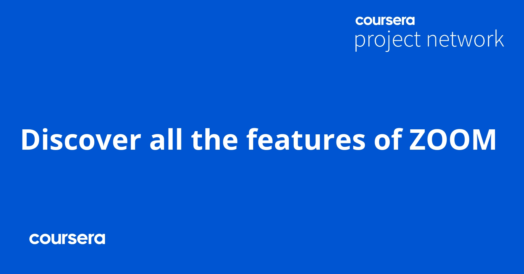 Discover all the features of ZOOM - Coursya