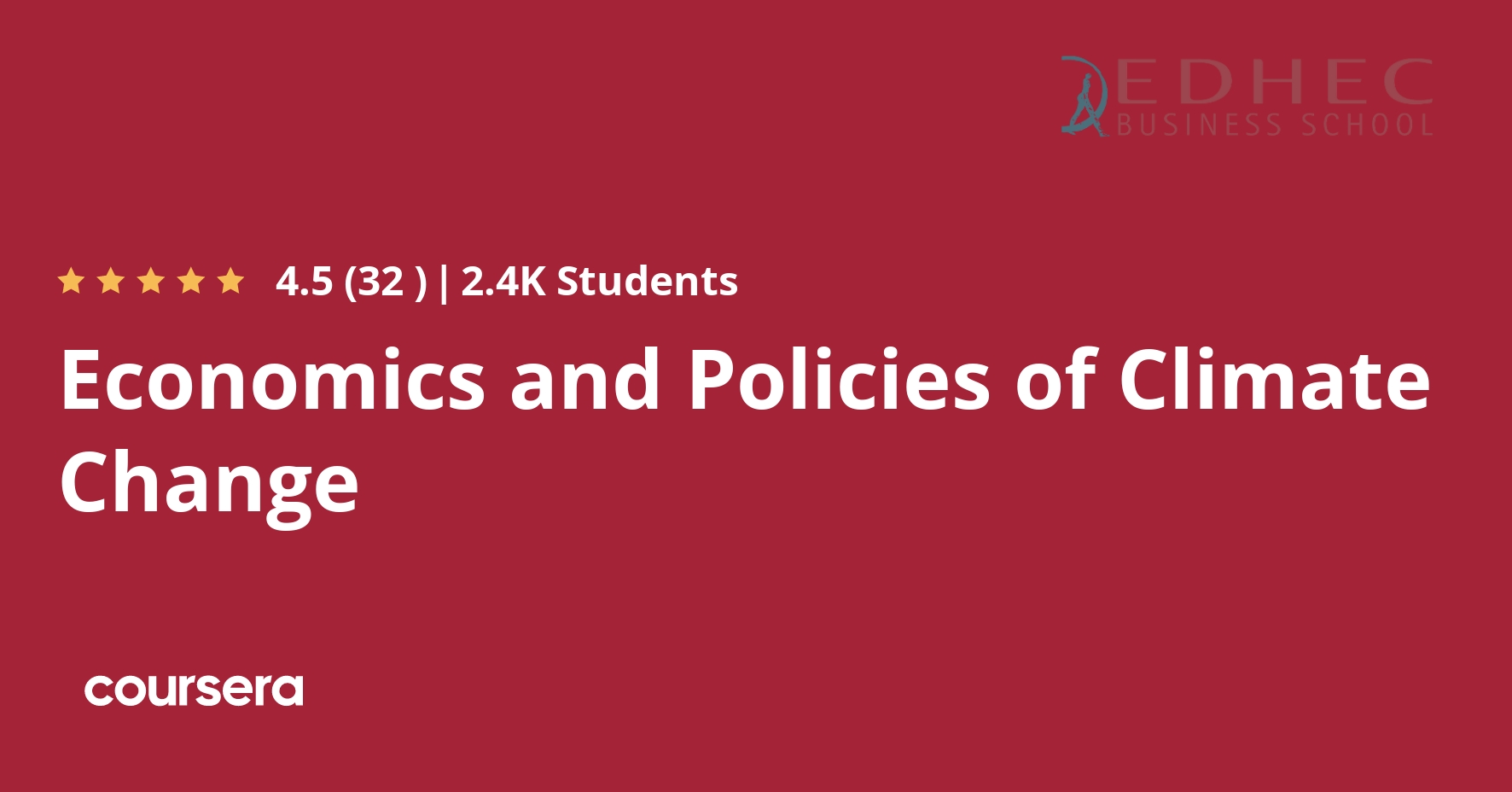 Economics and Policies of Climate Change - Coursya