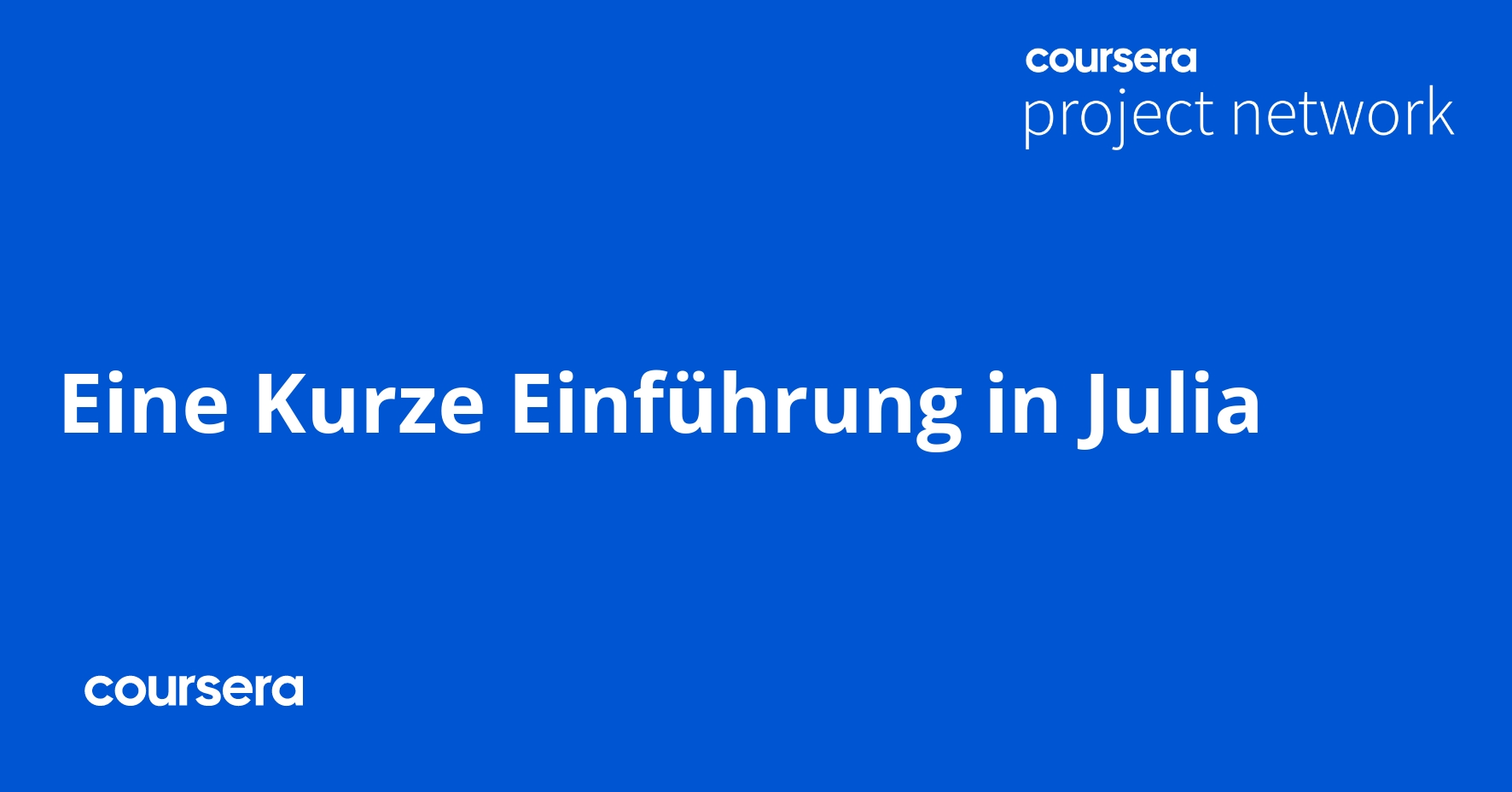 Eine Kurze Einführung in Julia - Coursya