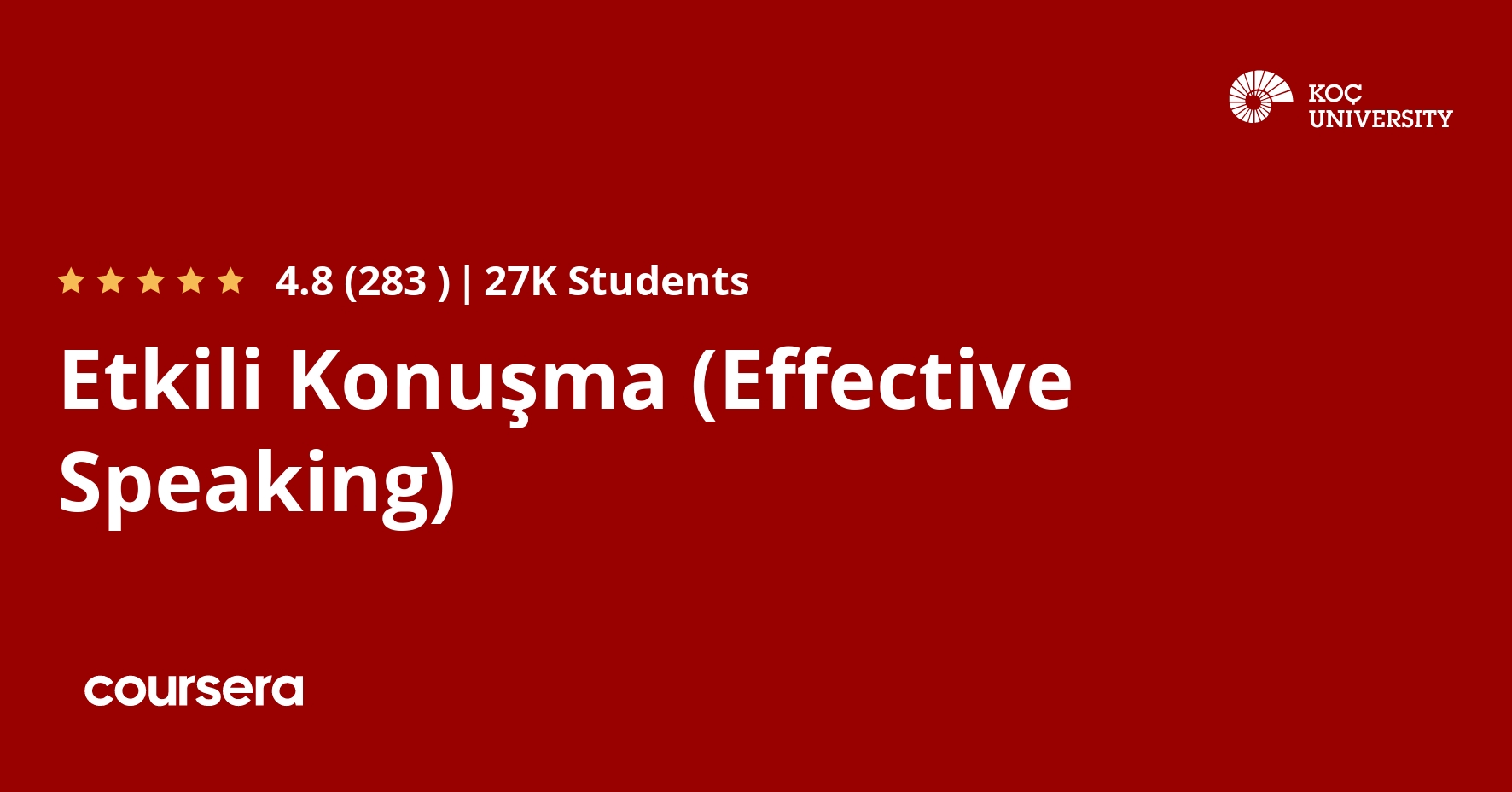 Etkili Konuşma (Effective Speaking) - Coursya