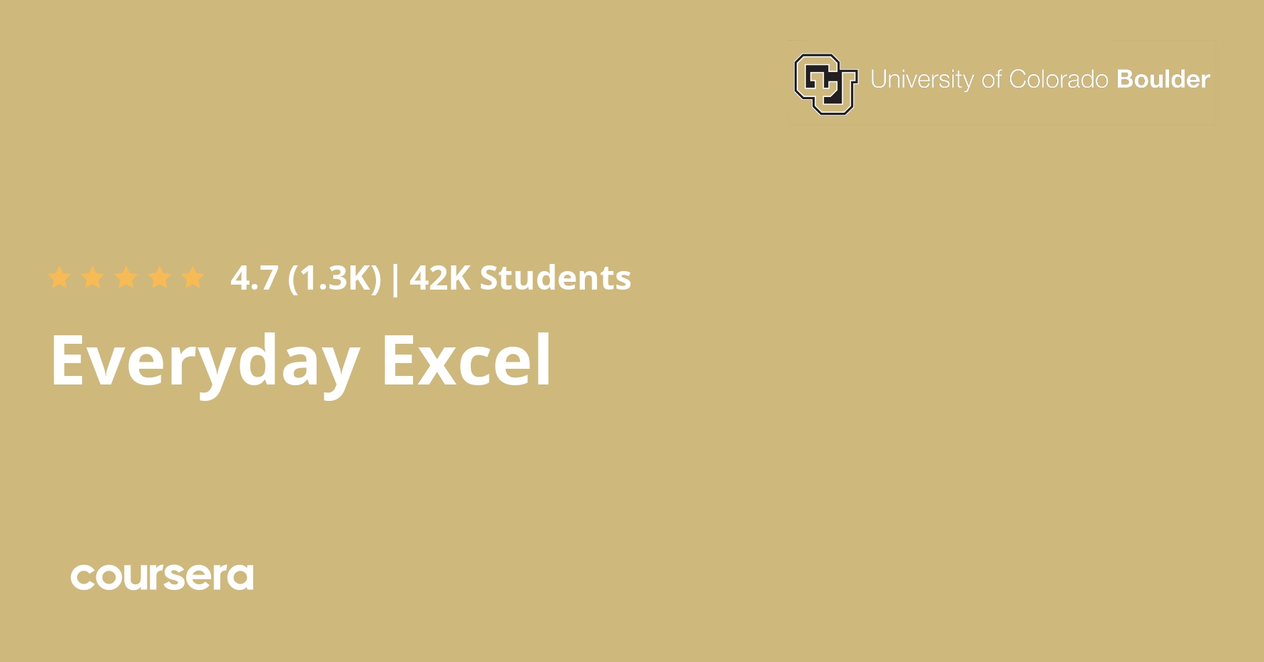 Everyday Excel Specialization - Coursya