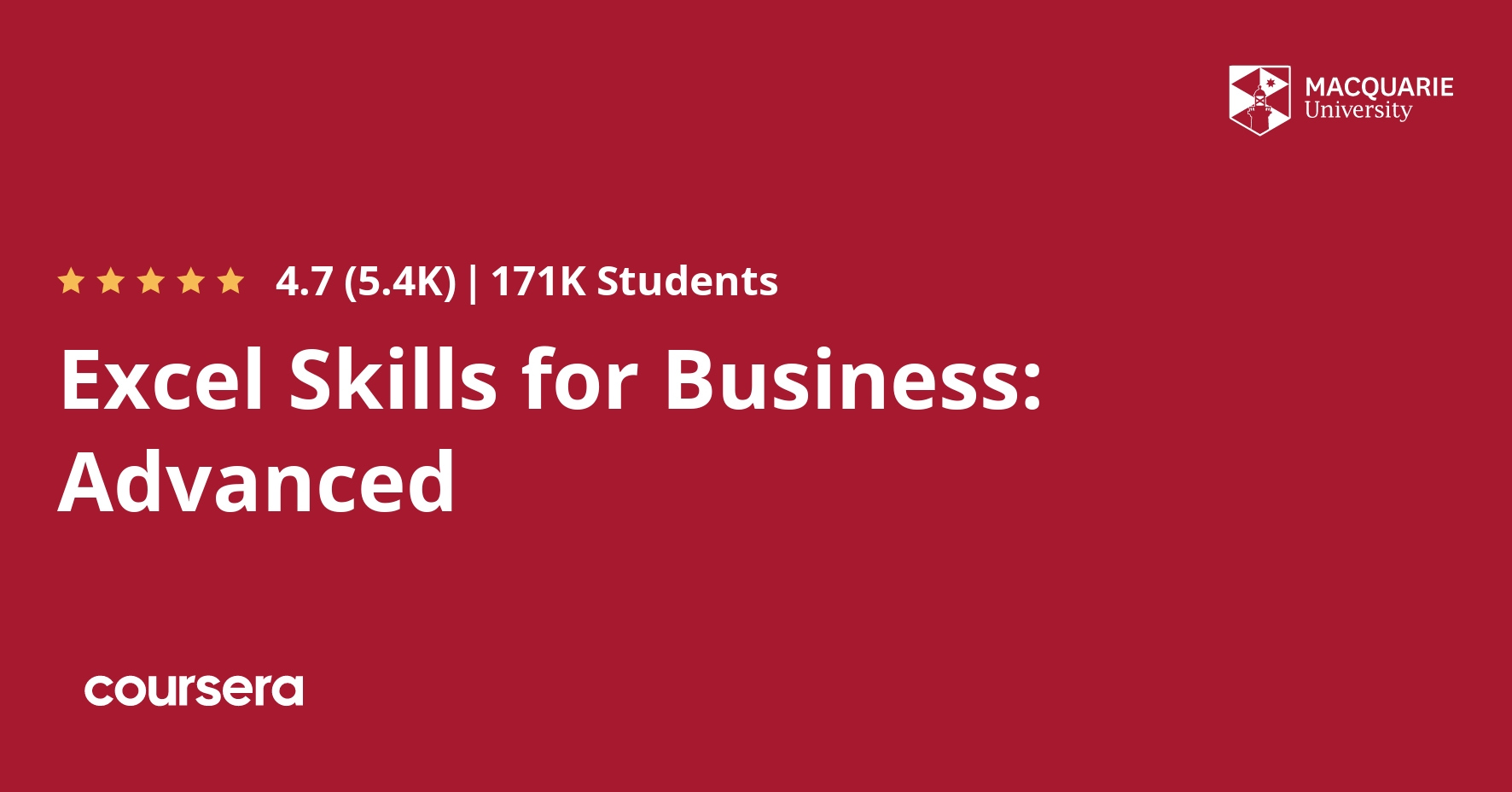 Excel Skills for Business: Advanced - Coursya