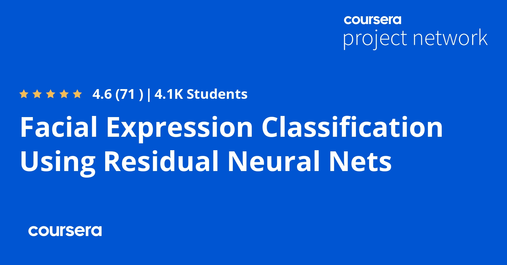 Facial Expression Classification Using Residual Neural Nets Coursya
