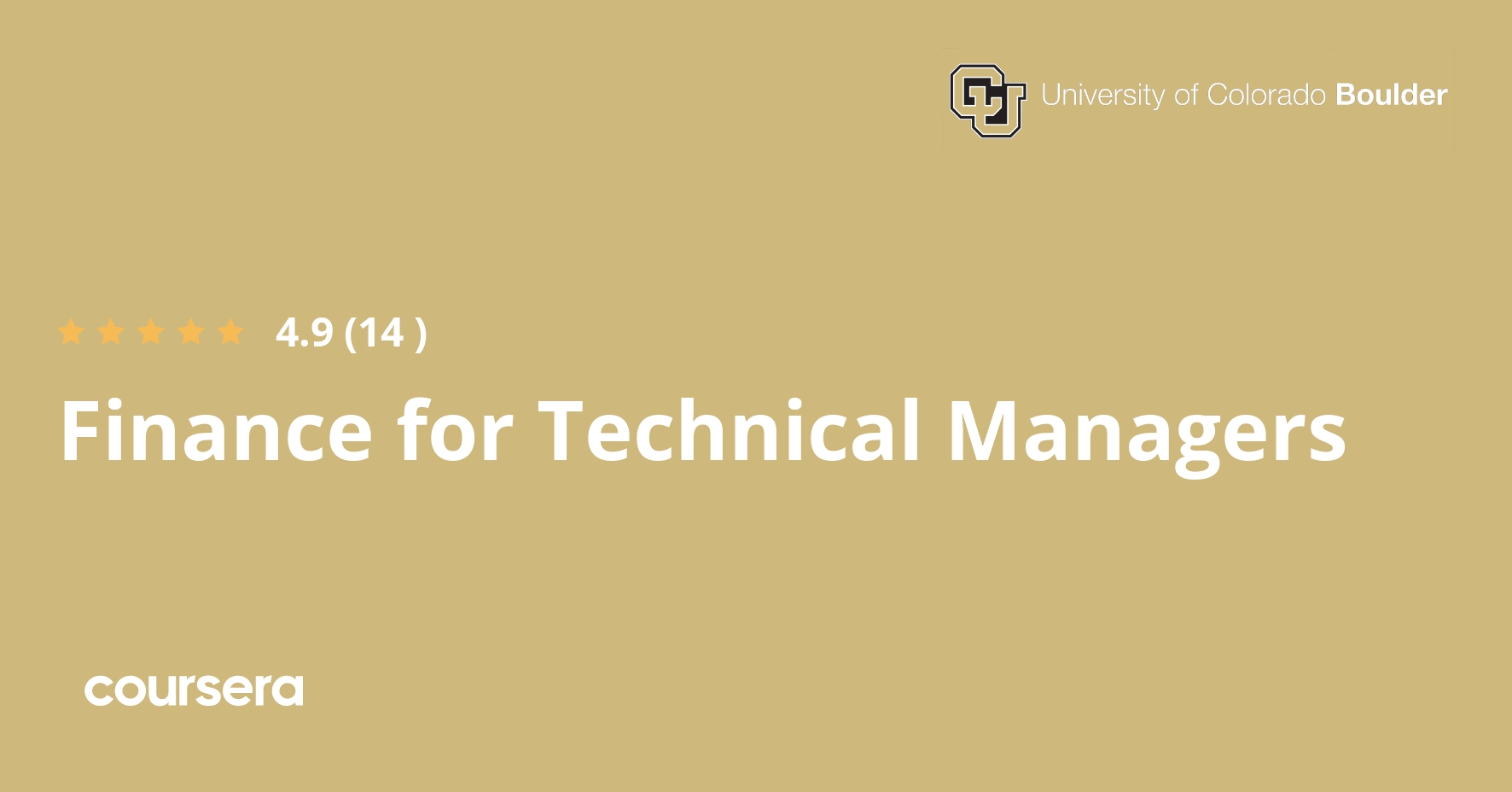 Finance for Technical Managers Specialization - Coursya