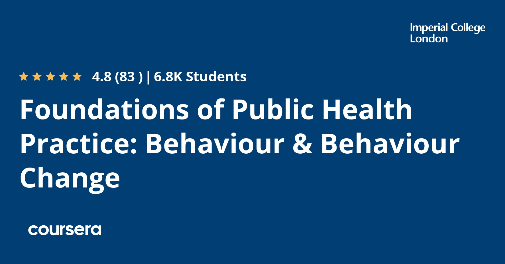 Foundations of Public Health Practice: Behaviour & Behaviour Change ...