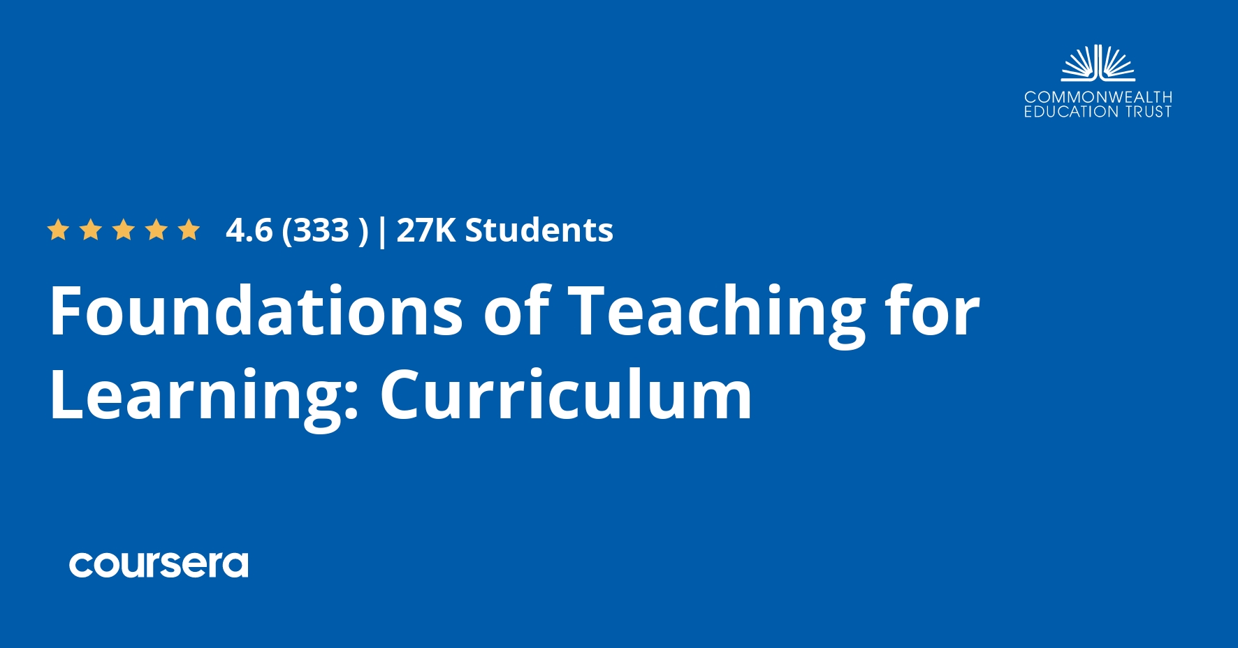 Foundations of Teaching for Learning: Curriculum - Coursya