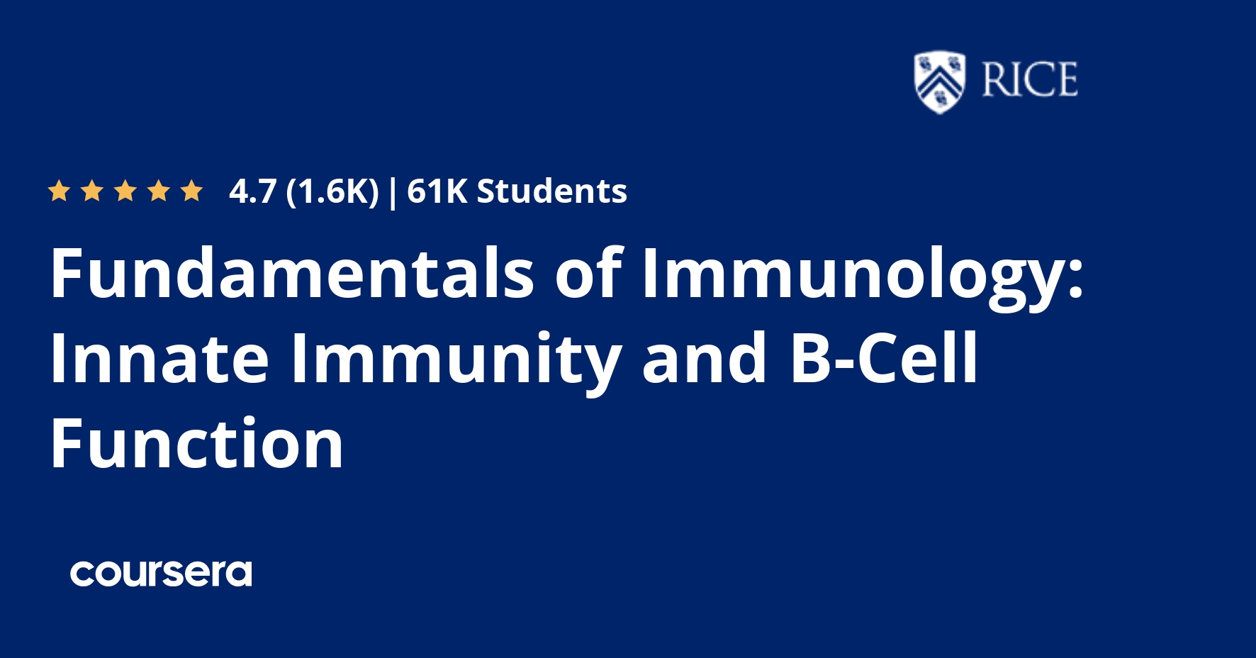 Fundamentals of Immunology: Innate Immunity and B-Cell Function - Coursya