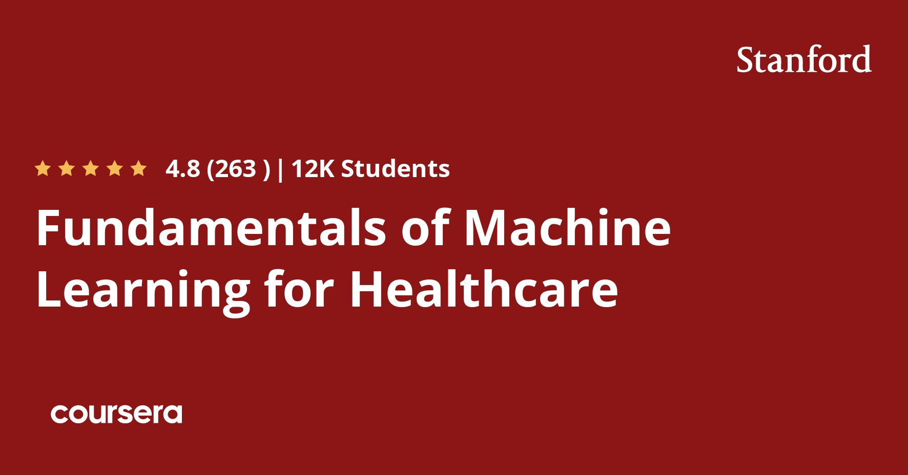 Fundamentals of Machine Learning for Healthcare - Coursya