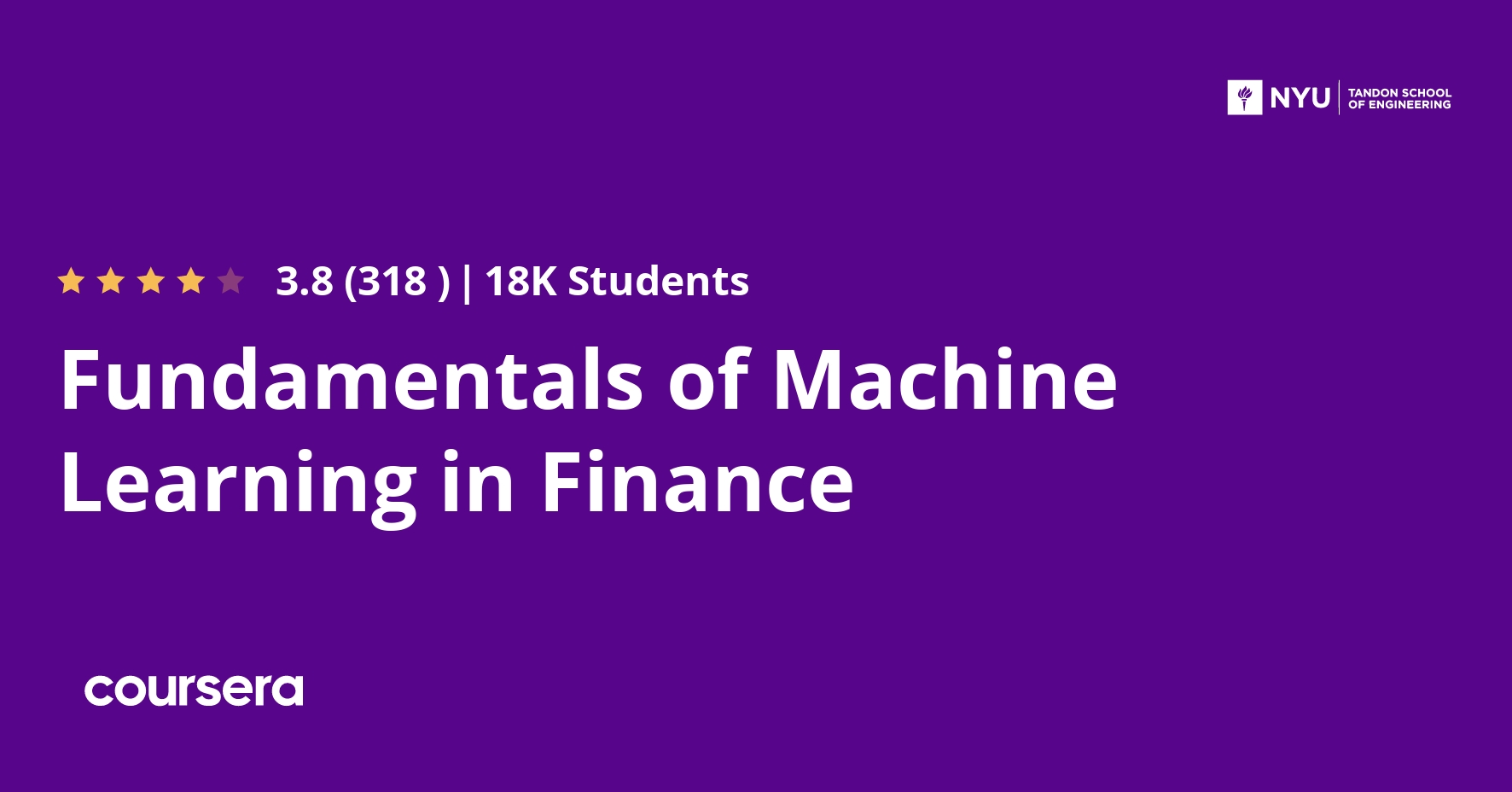 Fundamentals of Machine Learning in Finance - Coursya