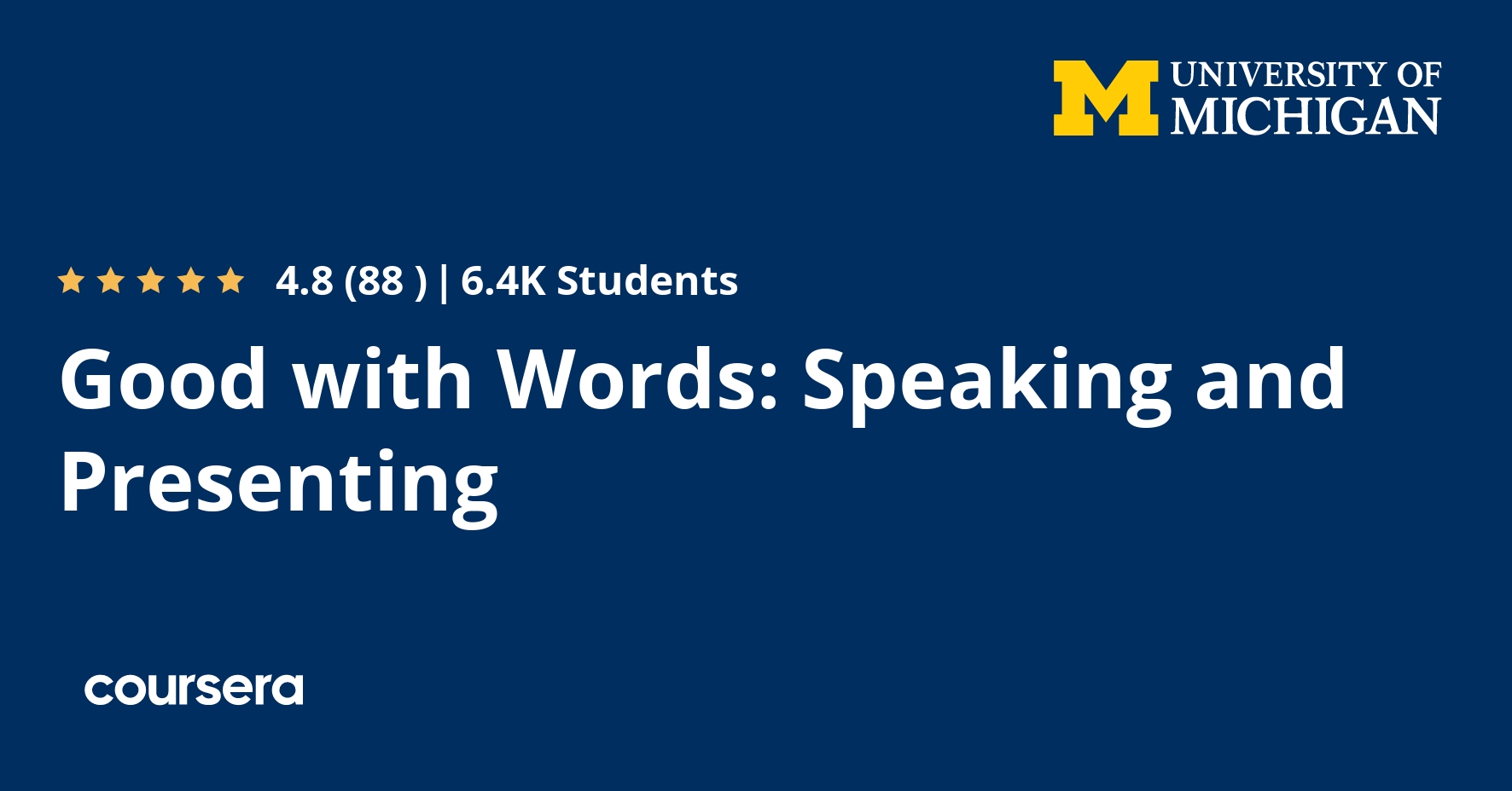 Good With Words Speaking And Presenting Specialization Coursya Good With Words Speaking And Presenting Specialization Coursya