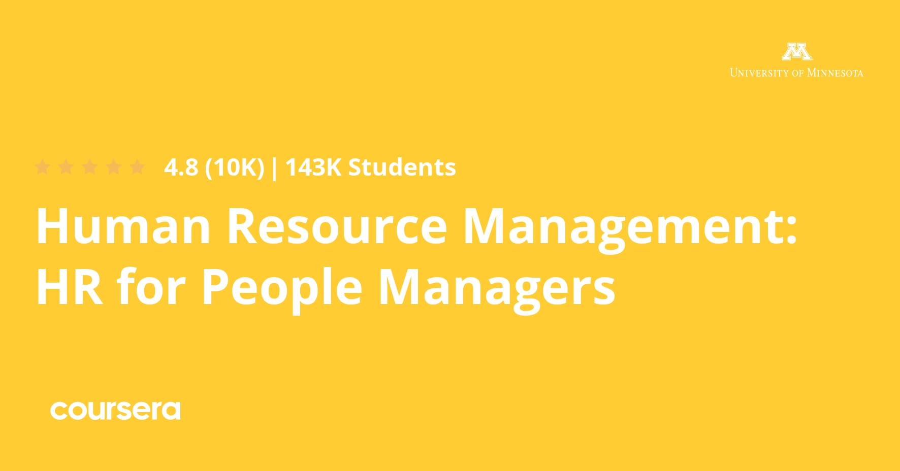 Human Resource Management: HR for People Managers Specialization - Coursya