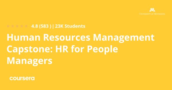Human Resources Management Capstone: HR for People Managers - Coursya