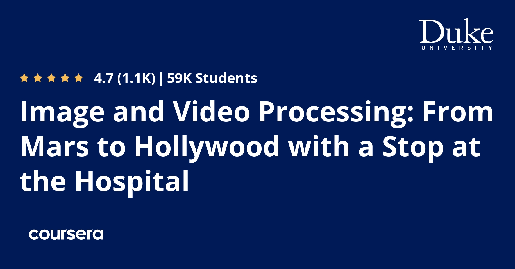 Image and Video Processing: From Mars to Hollywood with a Stop at the ...