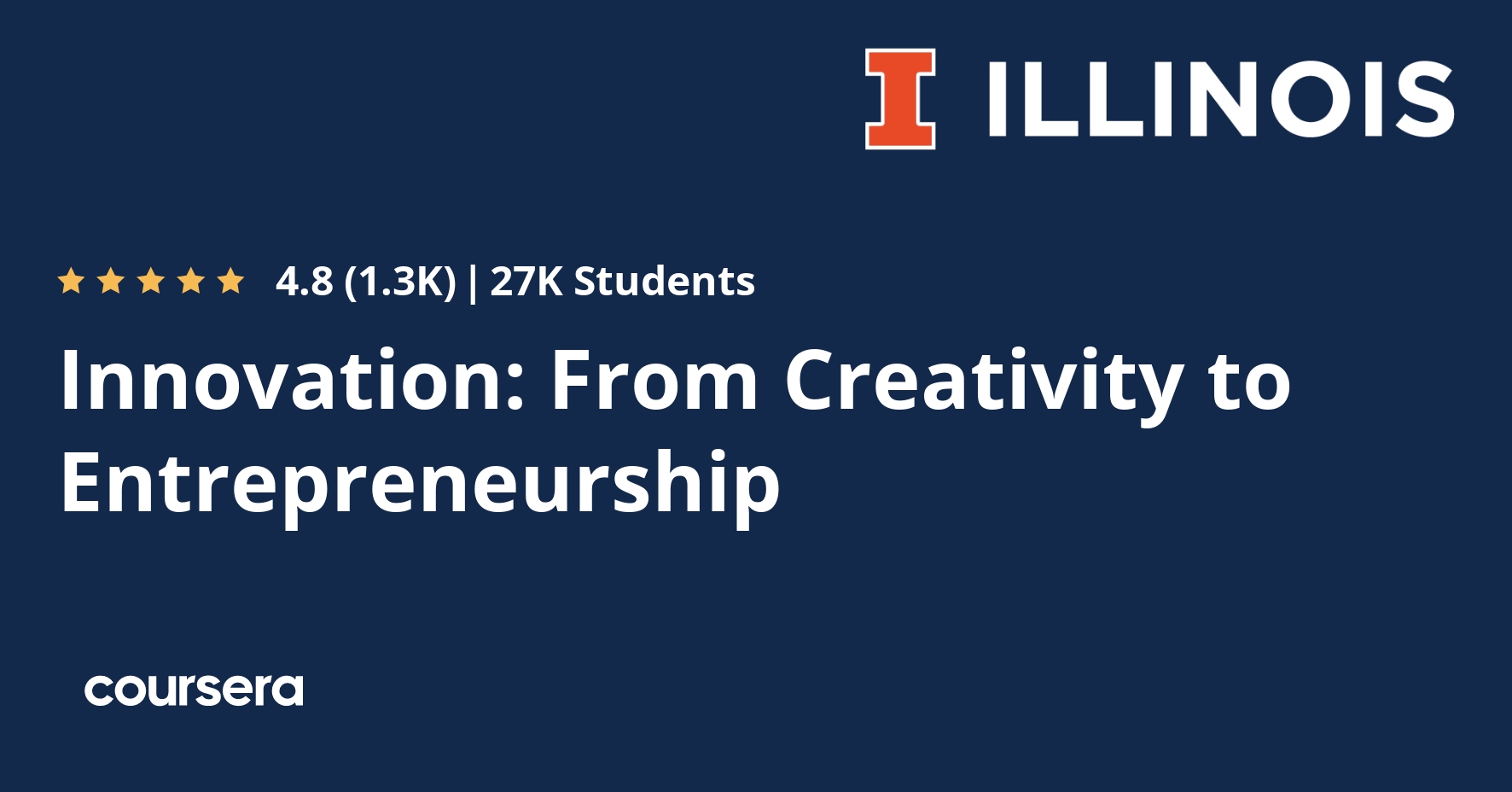 Innovation: From Creativity to Entrepreneurship Specialization - Coursya