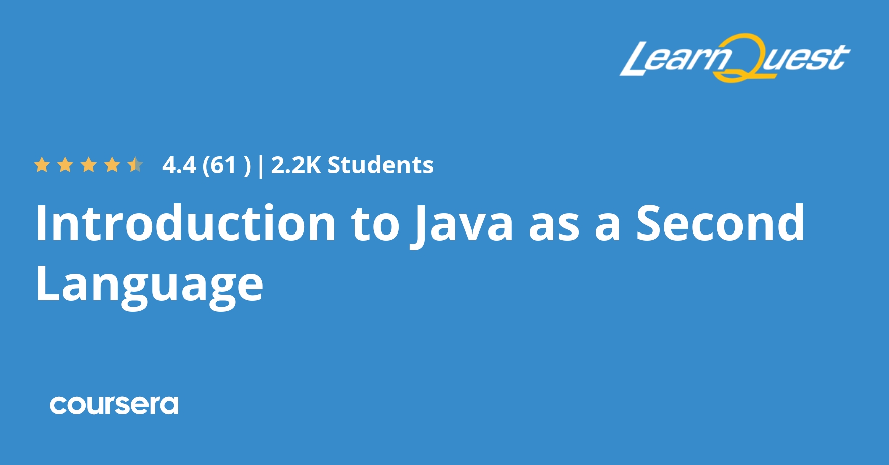 Introduction to Java as a Second Language - Coursya