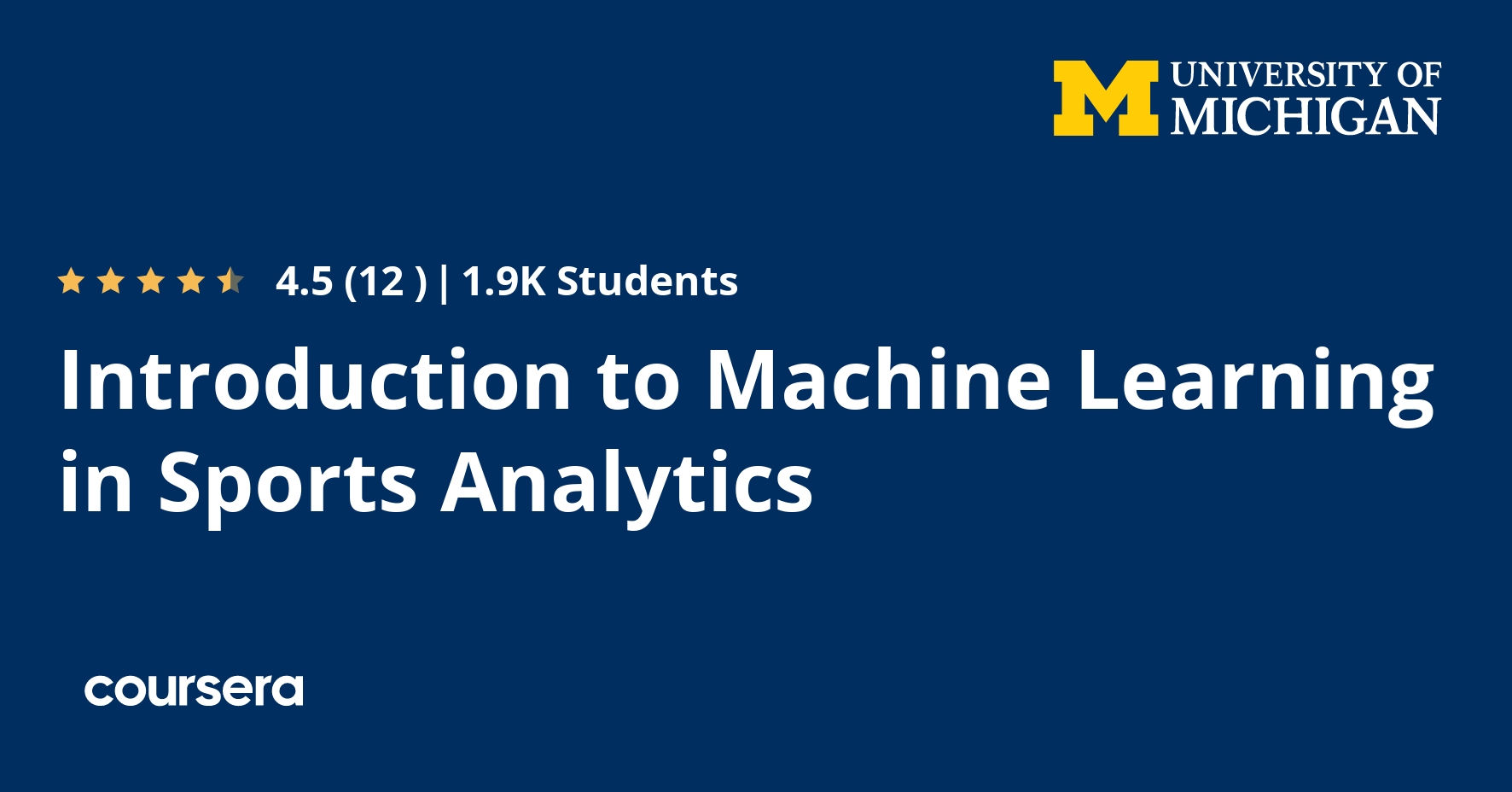 Introduction to Machine Learning in Sports Analytics - Coursya