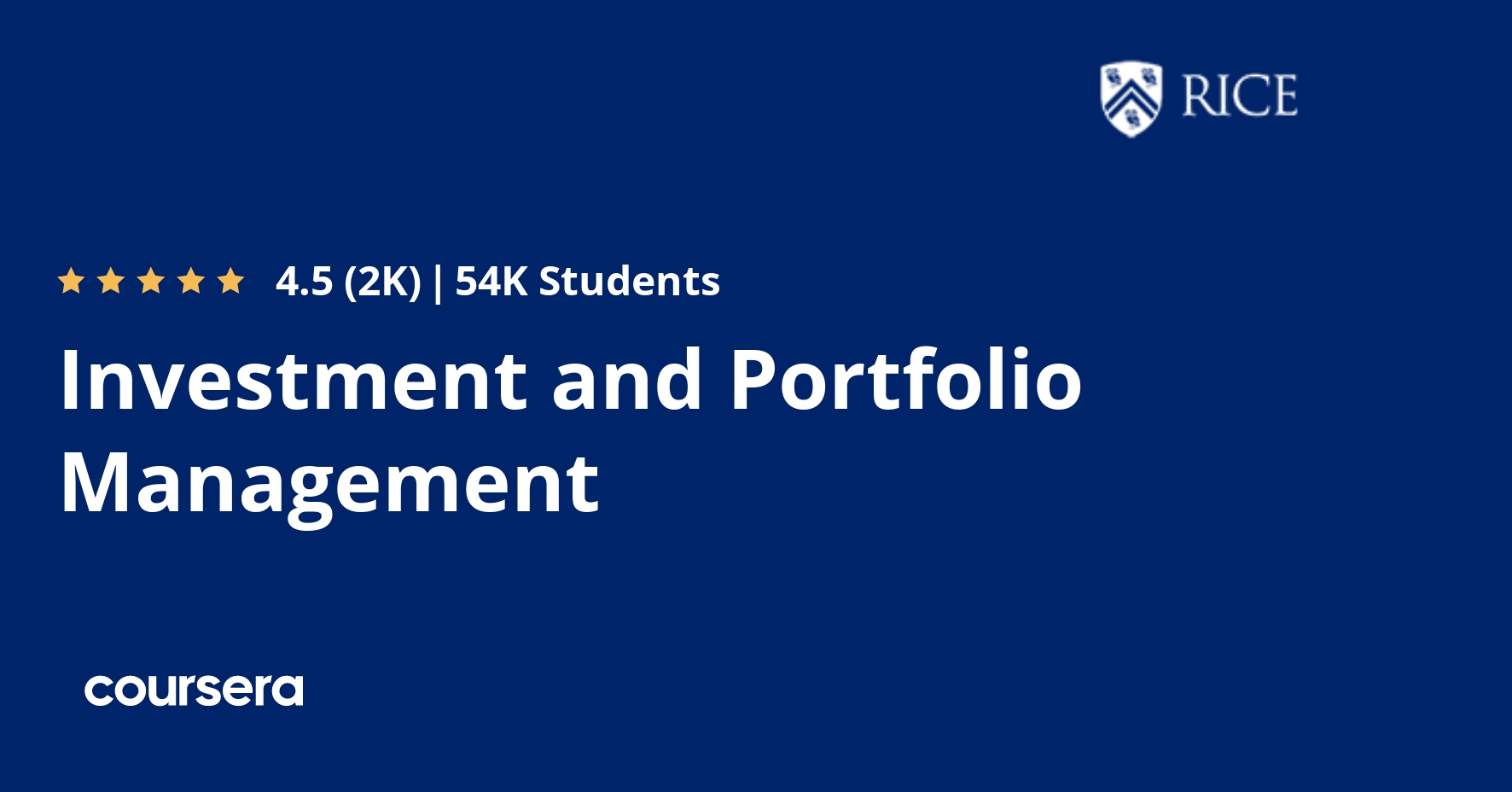 Investment and Portfolio Management Specialization - Coursya