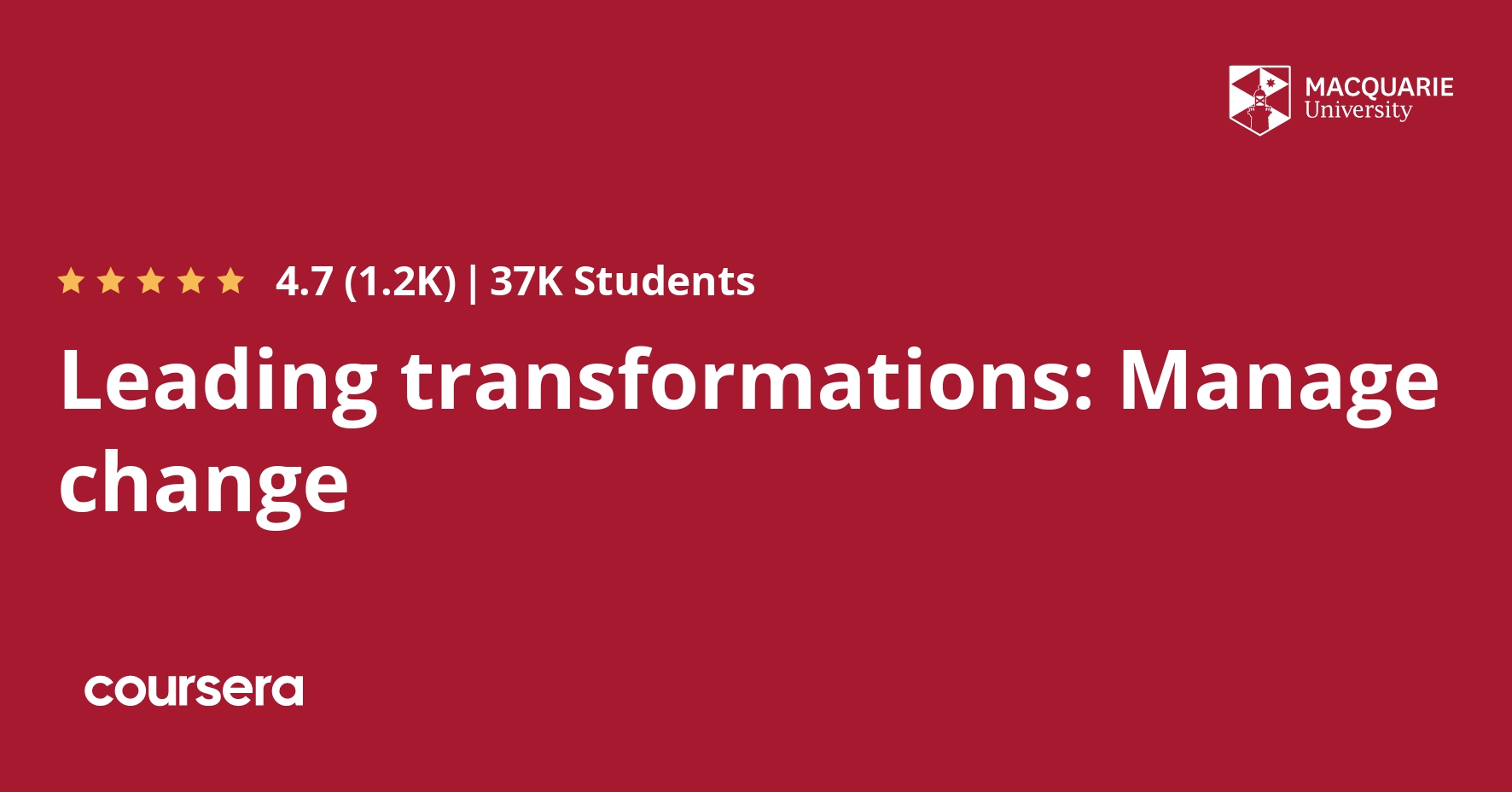 Leading transformations: Manage change - Coursya