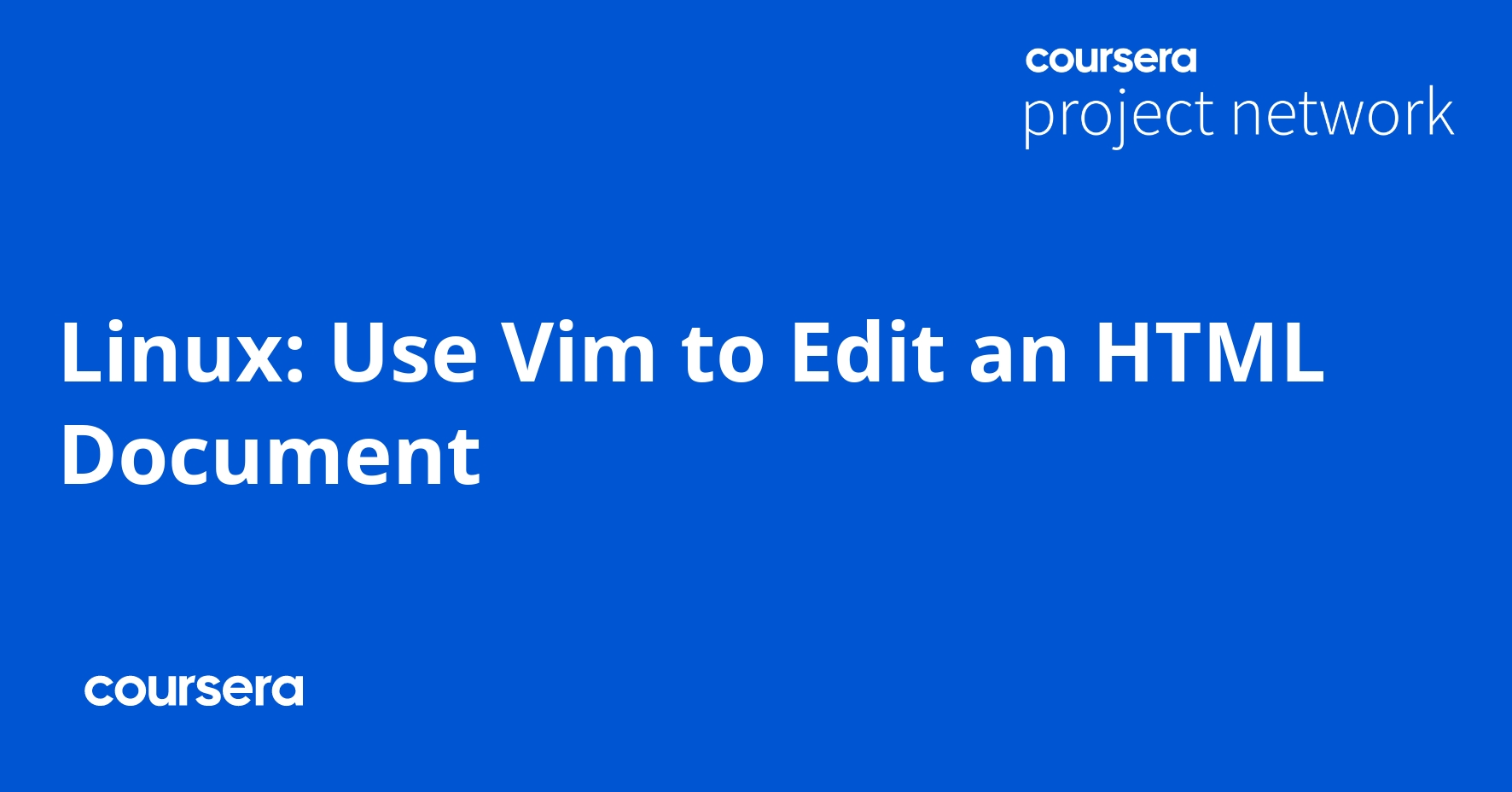 Linux: Use Vim to Edit an HTML Document - Coursya