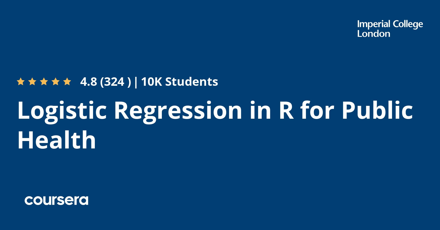 Logistic Regression in R for Public Health - Coursya