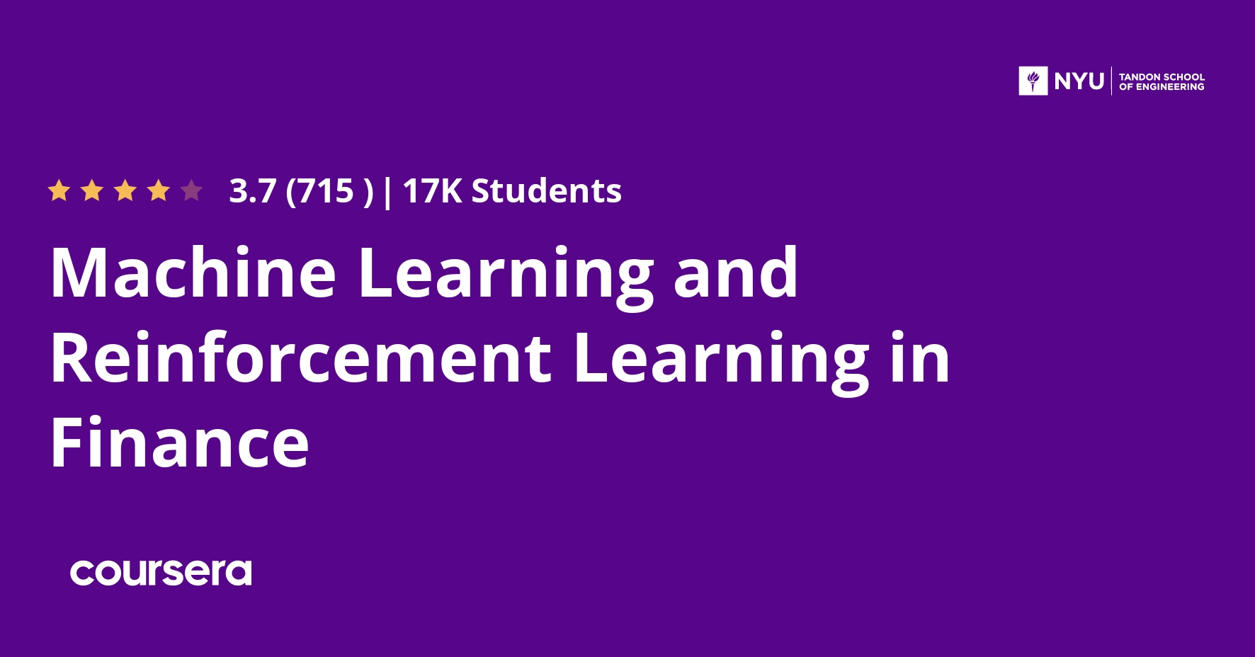 Machine Learning and Reinforcement Learning in Finance Specialization ...