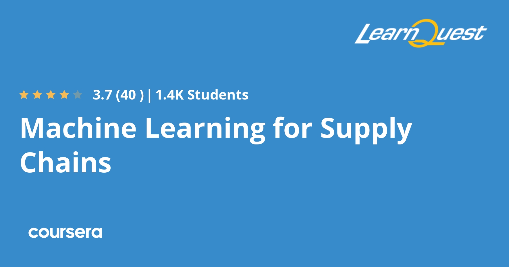 Machine Learning for Supply Chains Specialization - Coursya