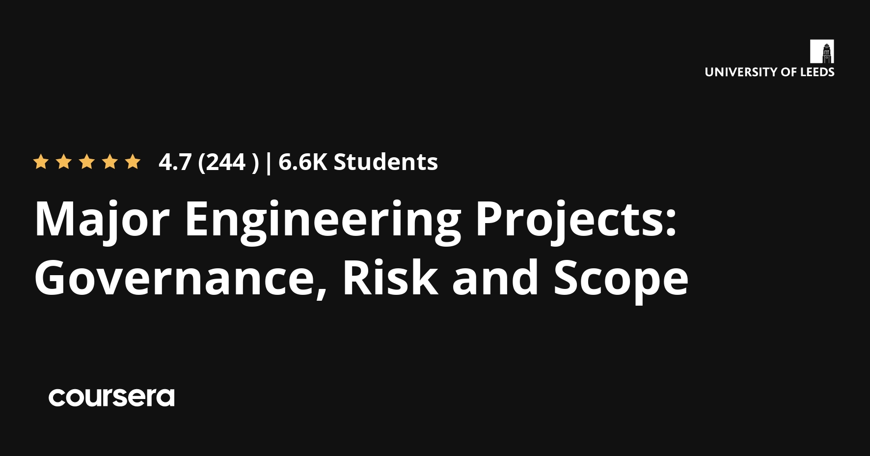 Major Engineering Projects: Governance, Risk and Scope - Coursya