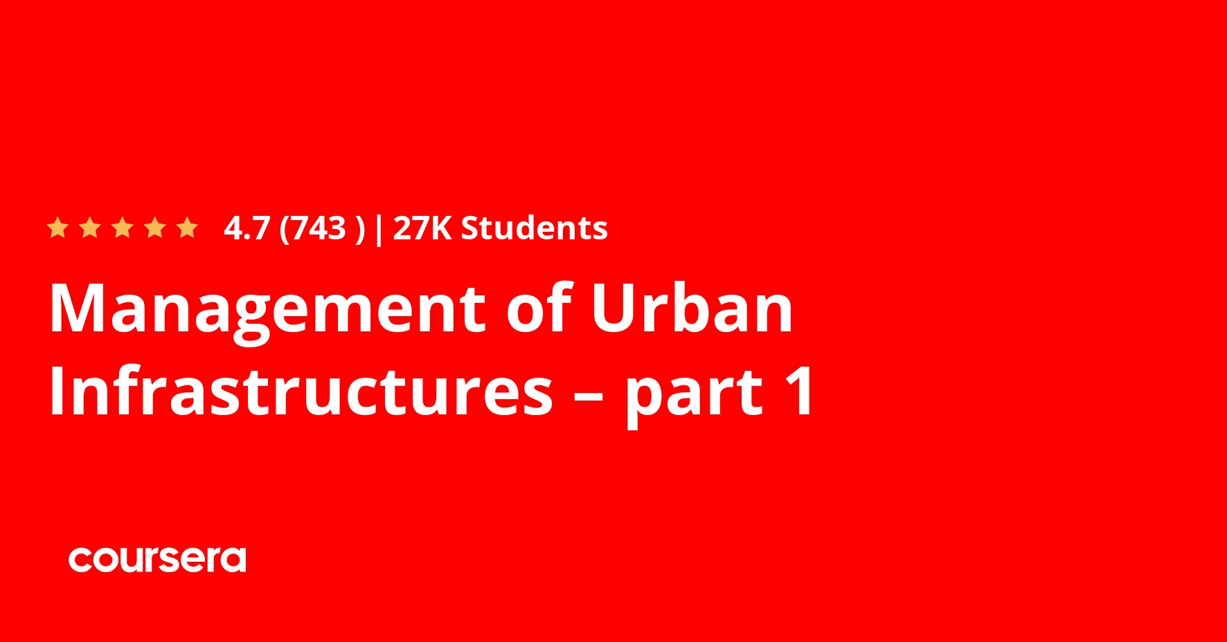 Management Of Urban Infrastructures Part 1 Coursya