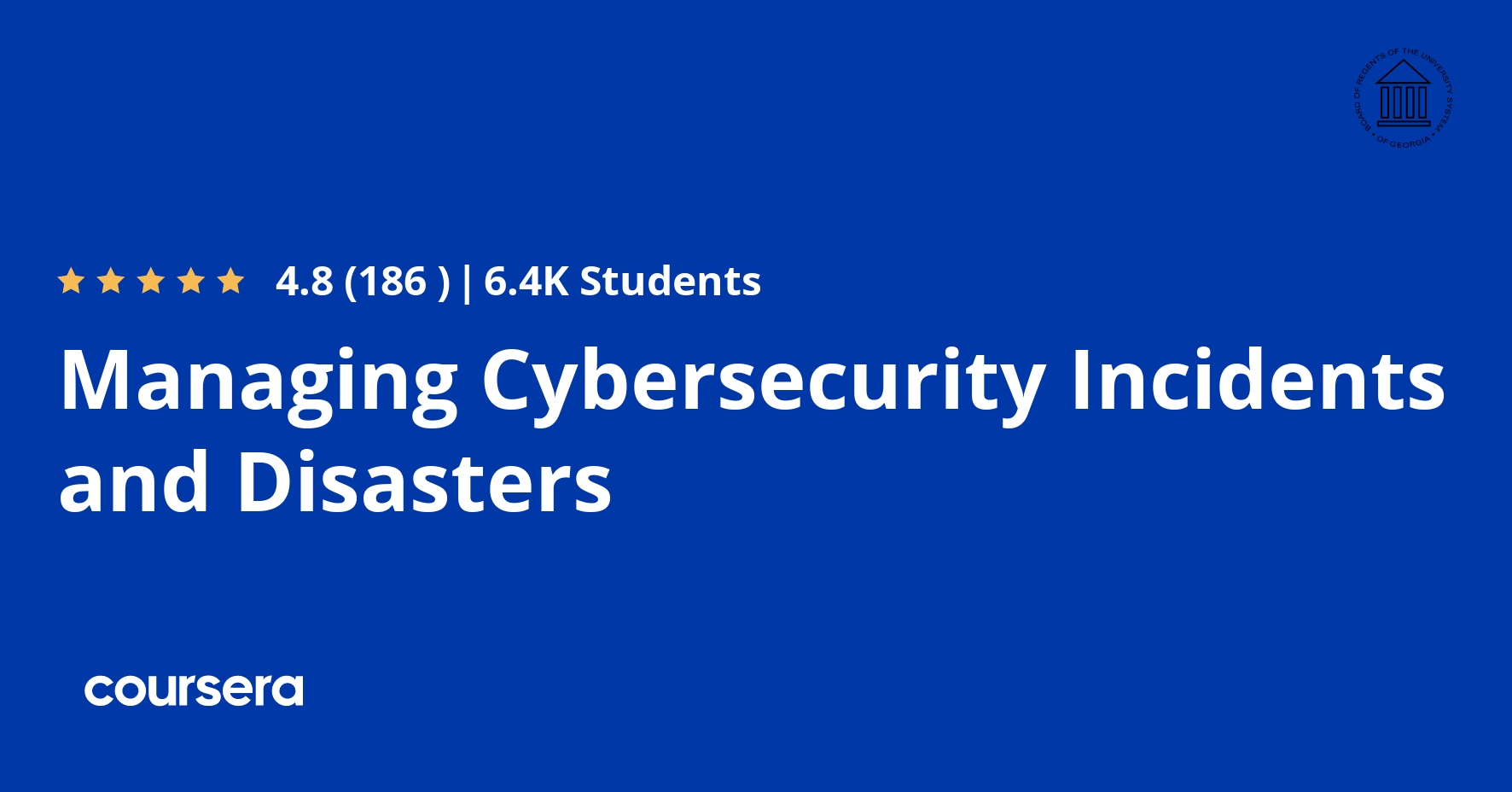 Managing Cybersecurity Incidents and Disasters - Coursya