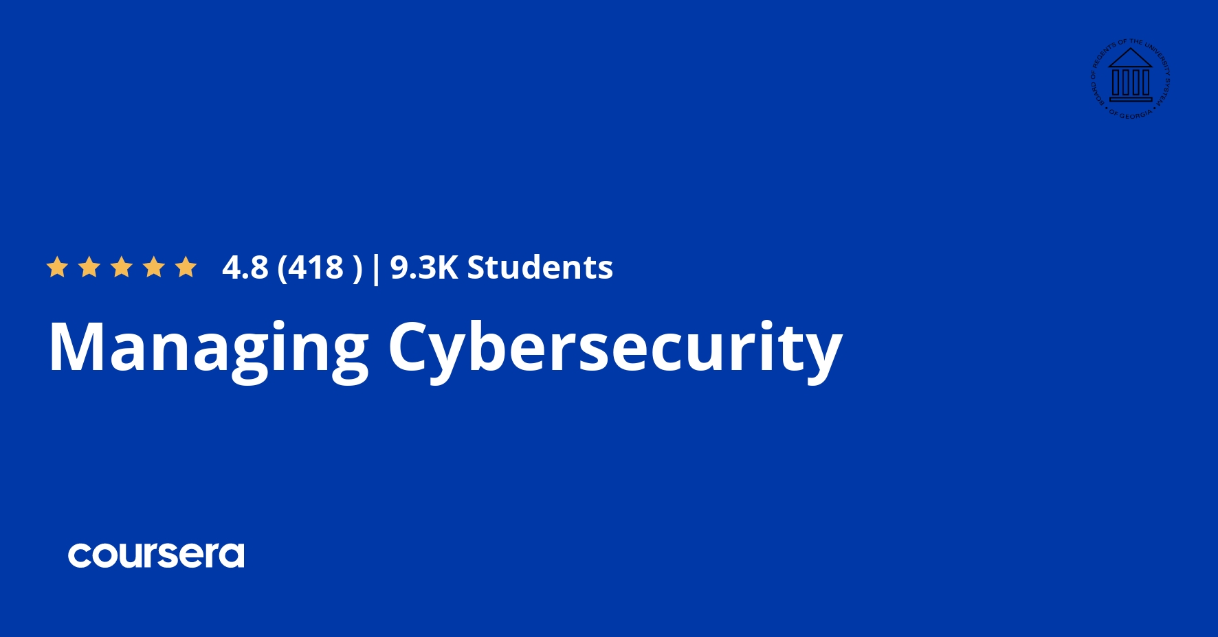 Managing Cybersecurity Specialization - Coursya