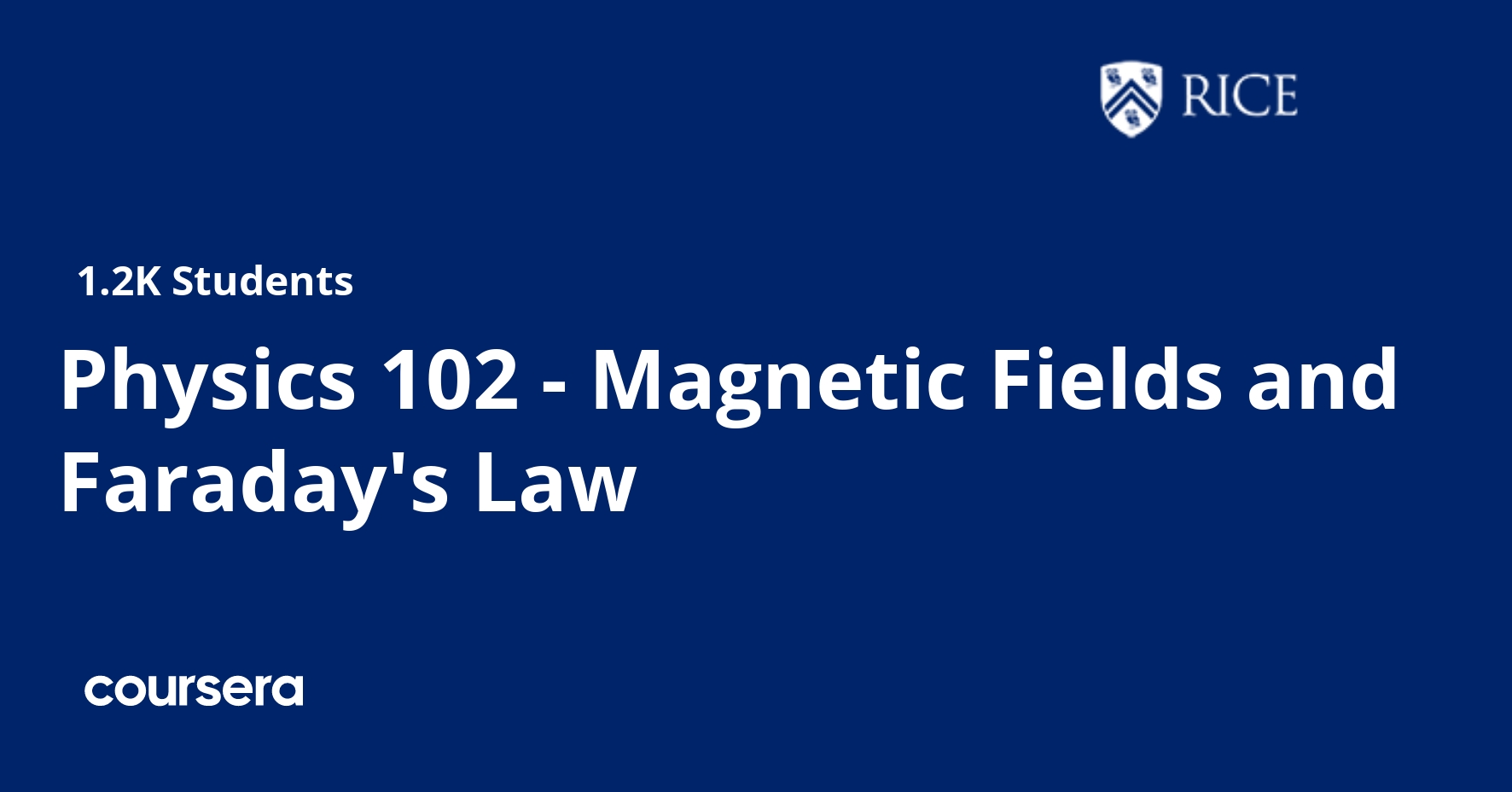 Physics 102 - Magnetic Fields and Faraday's Law - Coursya