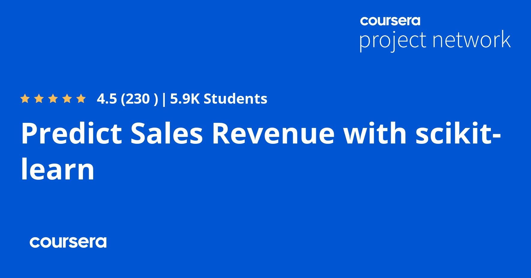 Predict Sales Revenue with scikit-learn - Coursya