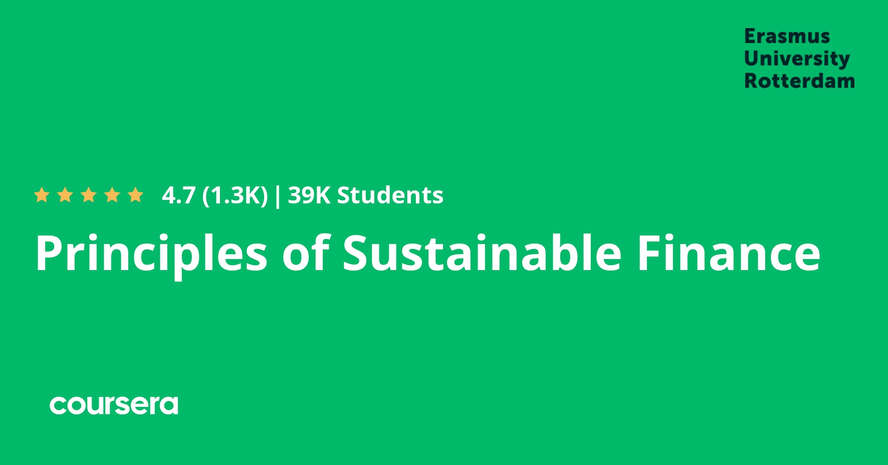 Principles of Sustainable Finance - Coursya