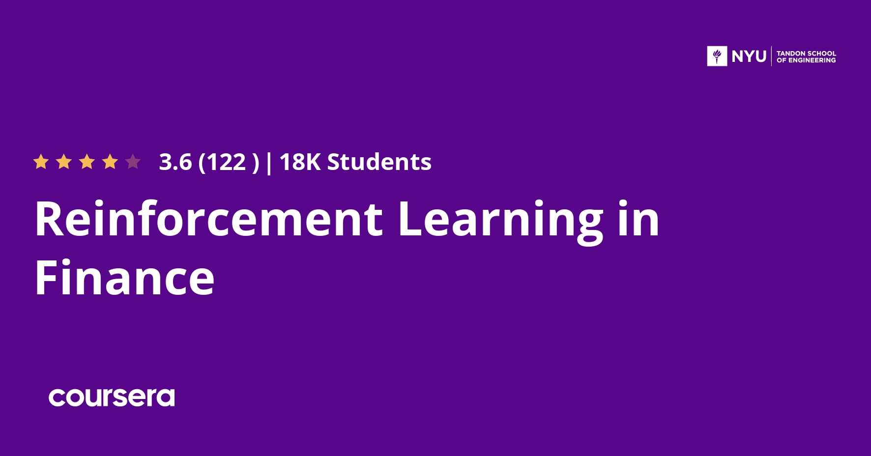 Reinforcement Learning in Finance - Coursya
