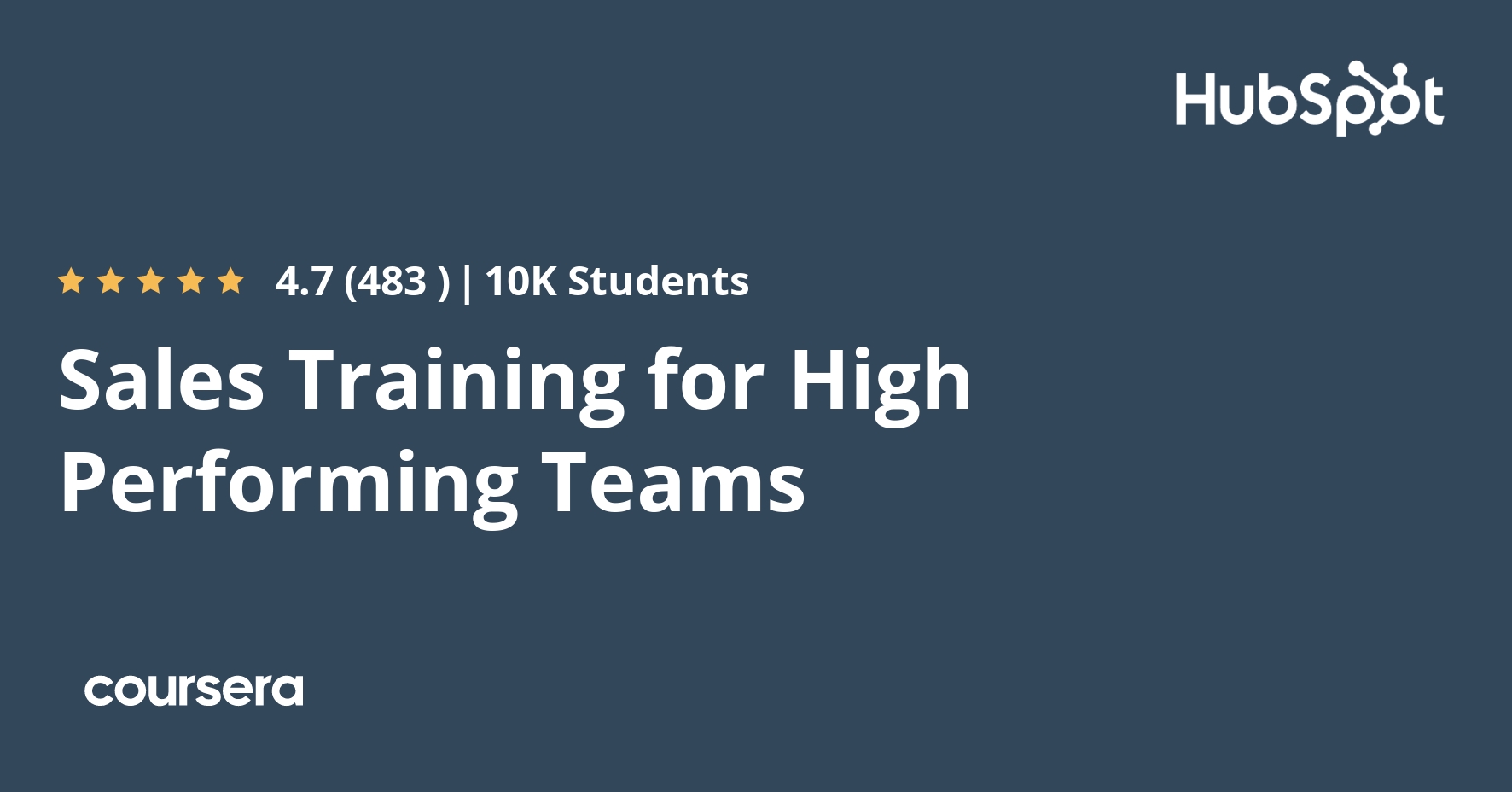 Sales Training for High Performing Teams Specialization - Coursya