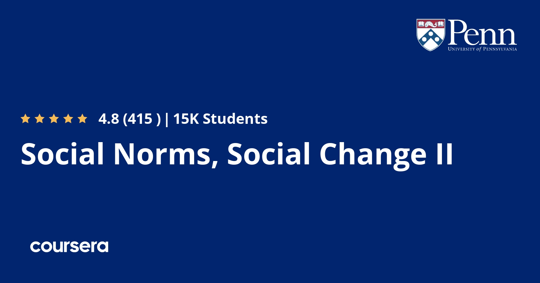 Social Norms, Social Change II - Coursya