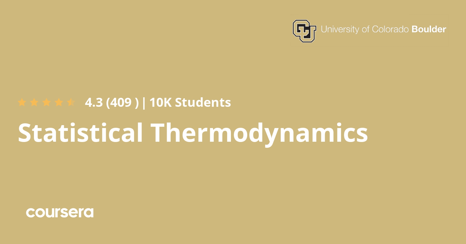 Statistical Thermodynamics Specialization - Coursya